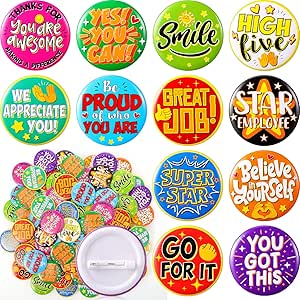 Amazon.com : Yinkin 120 Pcs Recognition Button Pins Bulk Large ...