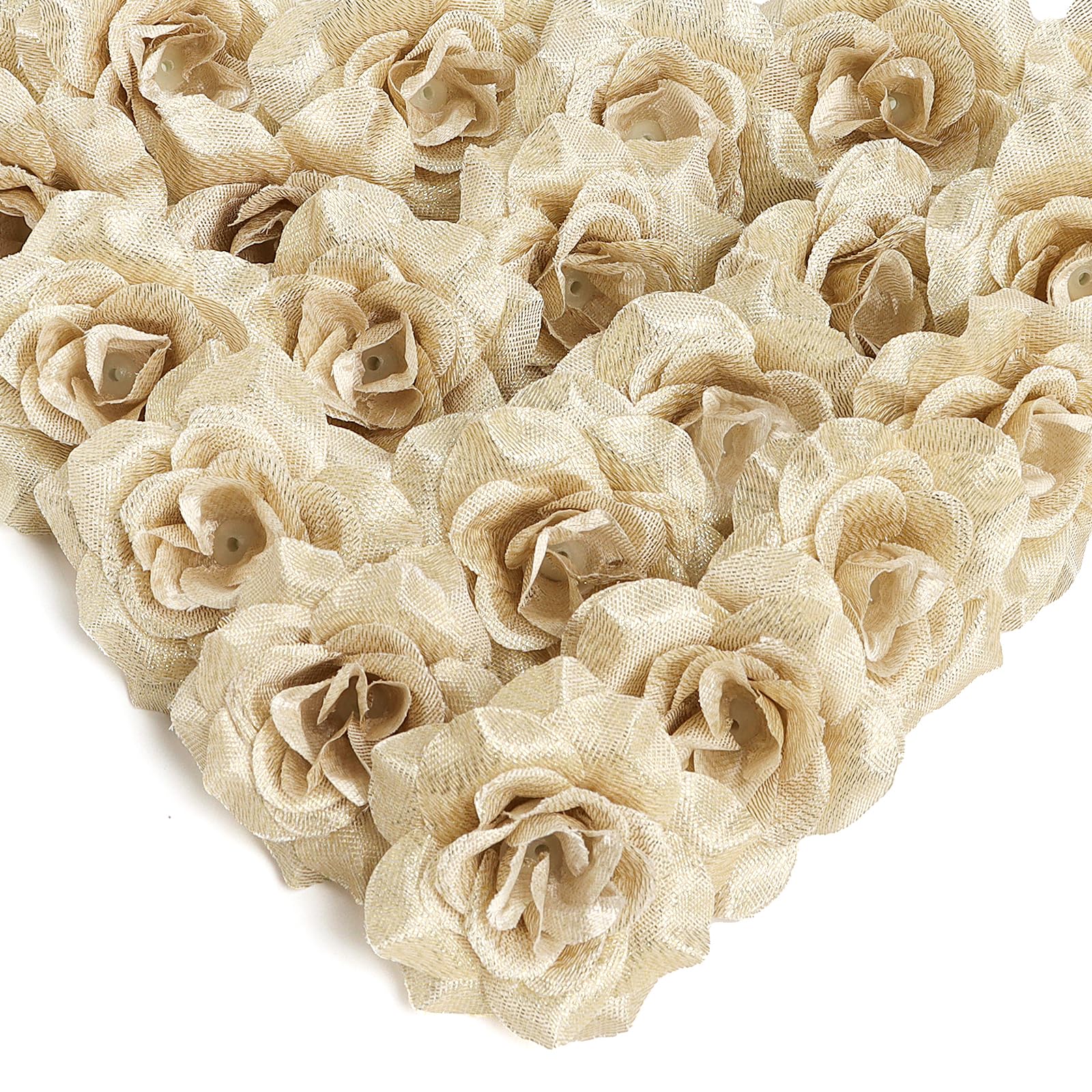 Amazon.com: HAPY SHOP Pale Gold Artificial Flowers 36 Pieces Gold Silk ...