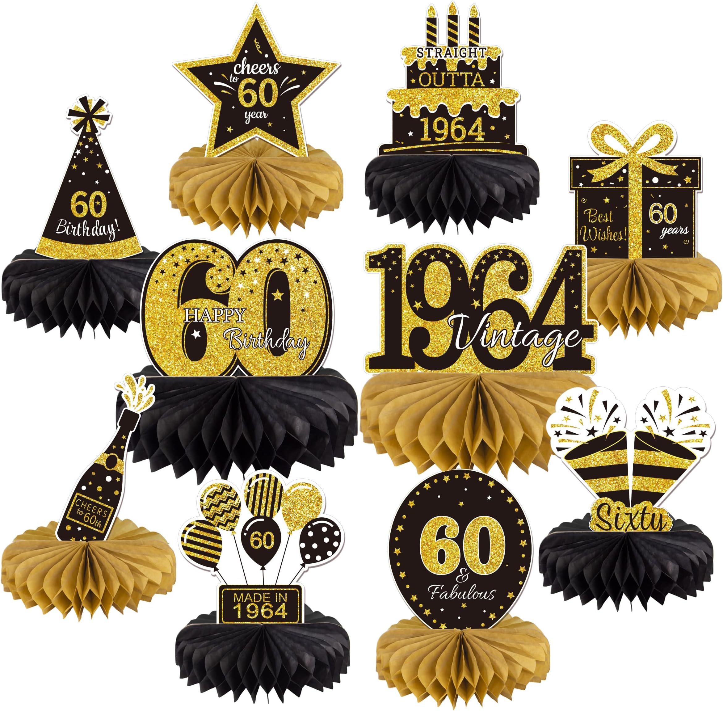 Amazon.com: 10PCS 60th Birthday Decorations Centerpieces for Table ...