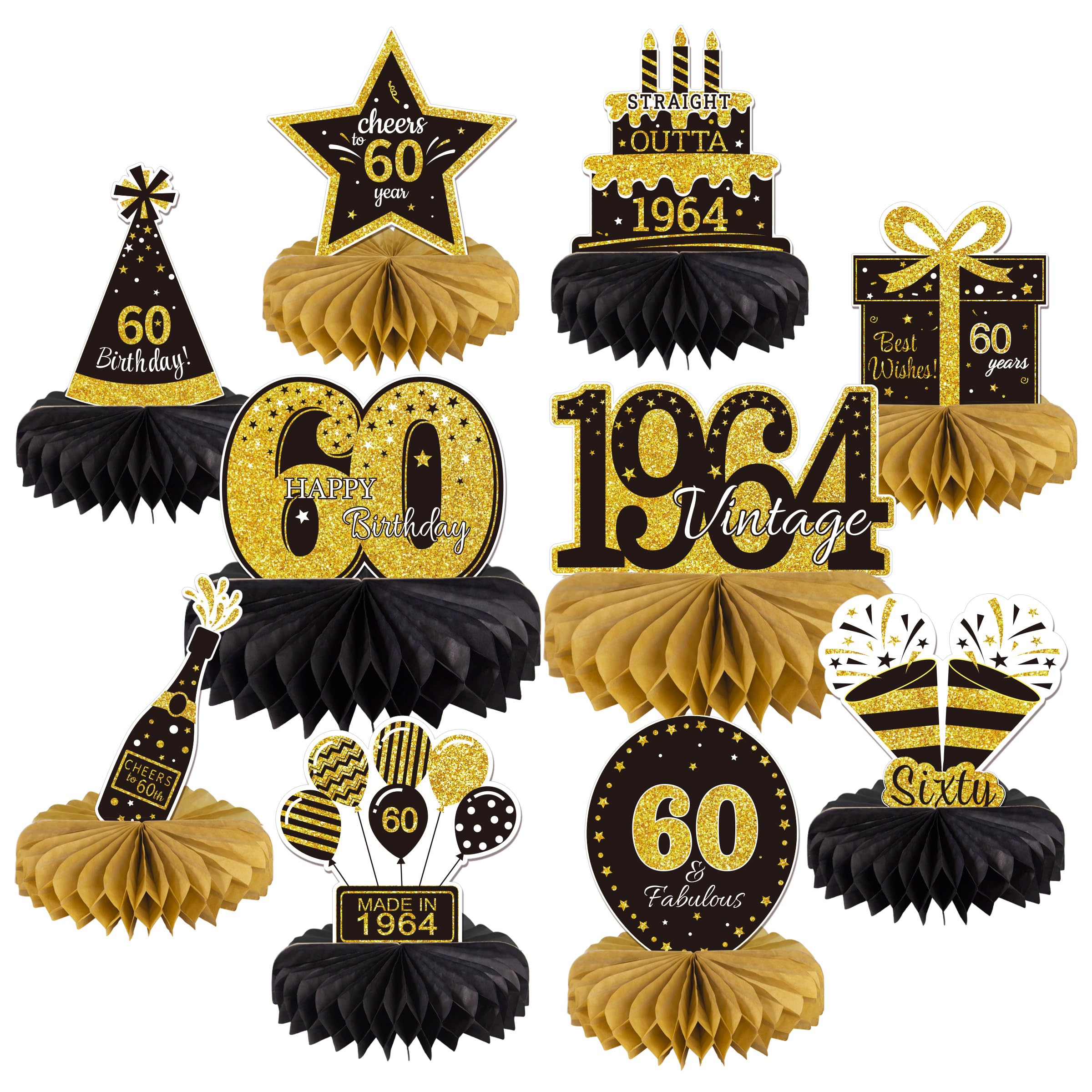 Amazon.com: 10PCS 60th Birthday Decorations Centerpieces for Table ...