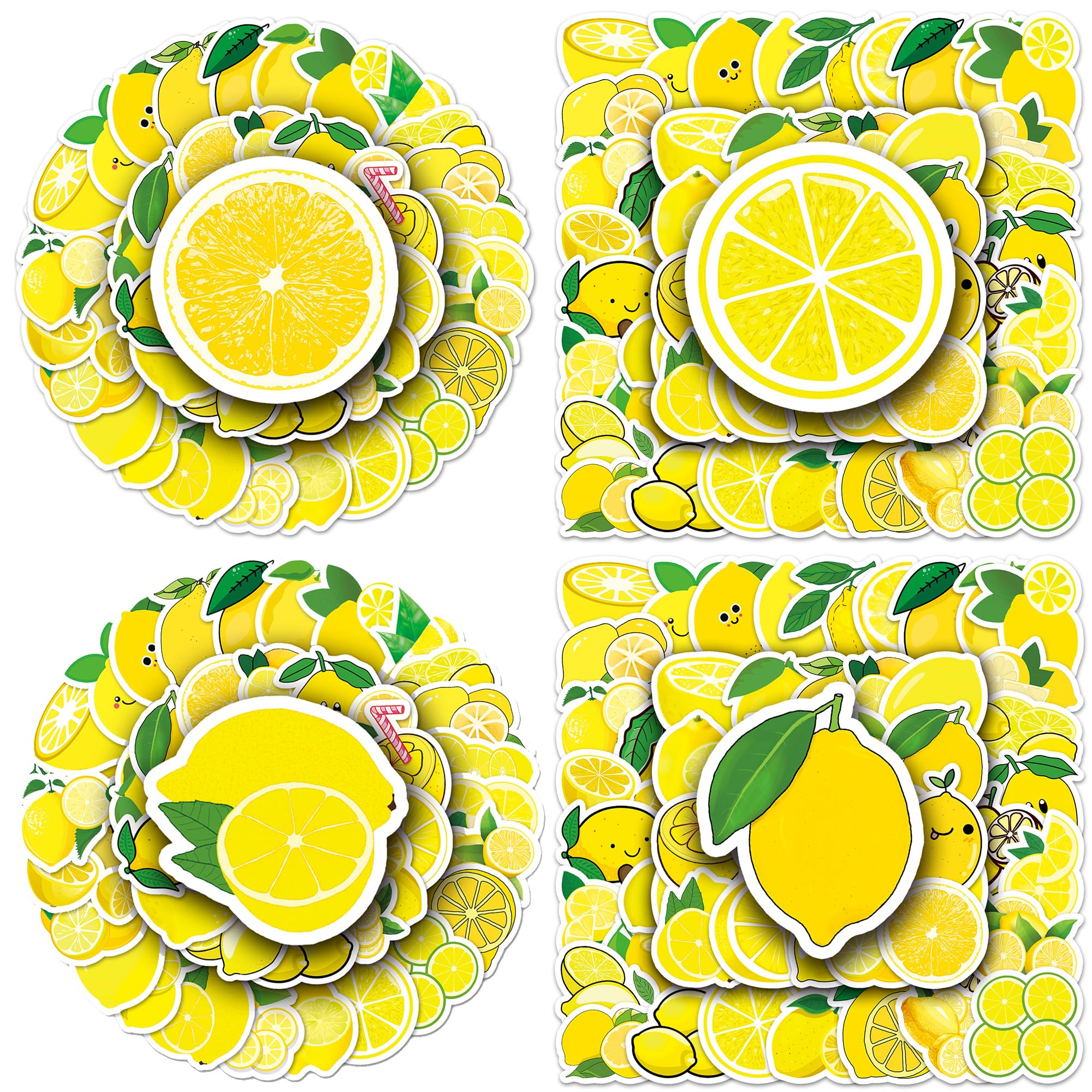 Amazon.com: 100 Pcs Lemon Stickers Cute Funny Yellow Lemon Waterproof ...