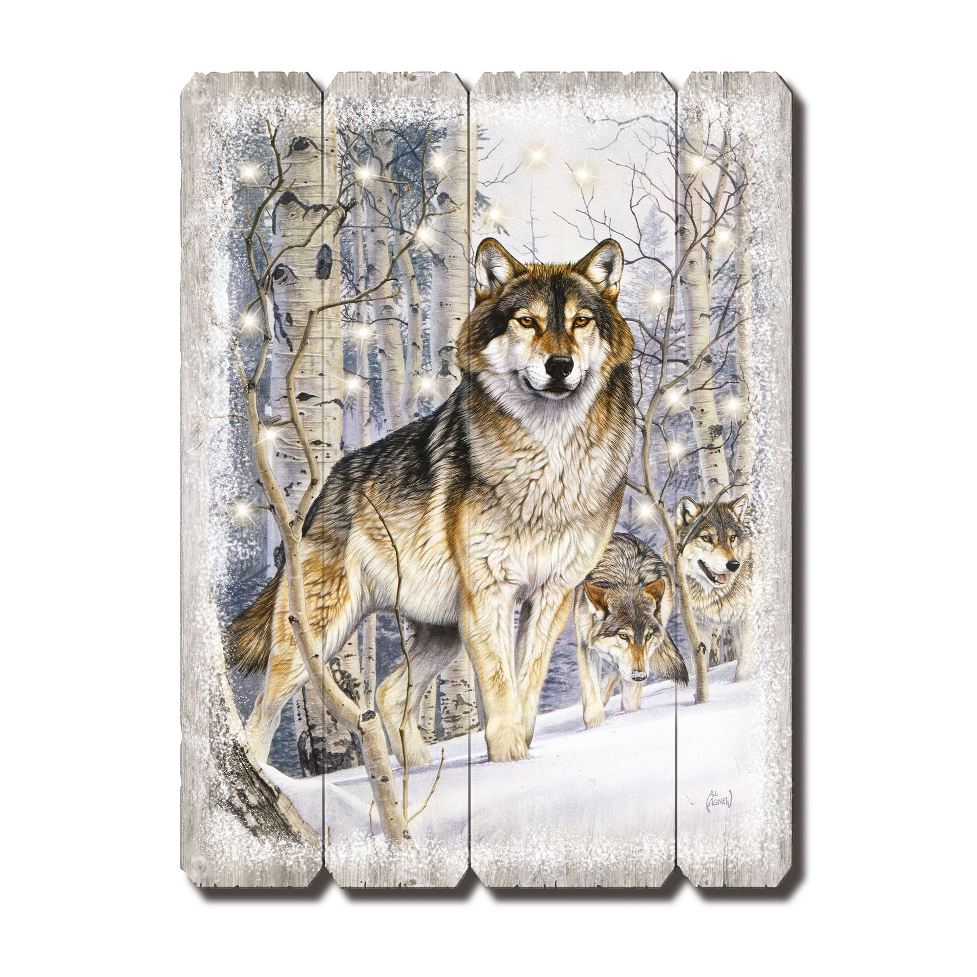 The Bradford Exchange Al Agnew Majestic Wonder Wolf Wall Artwork ...