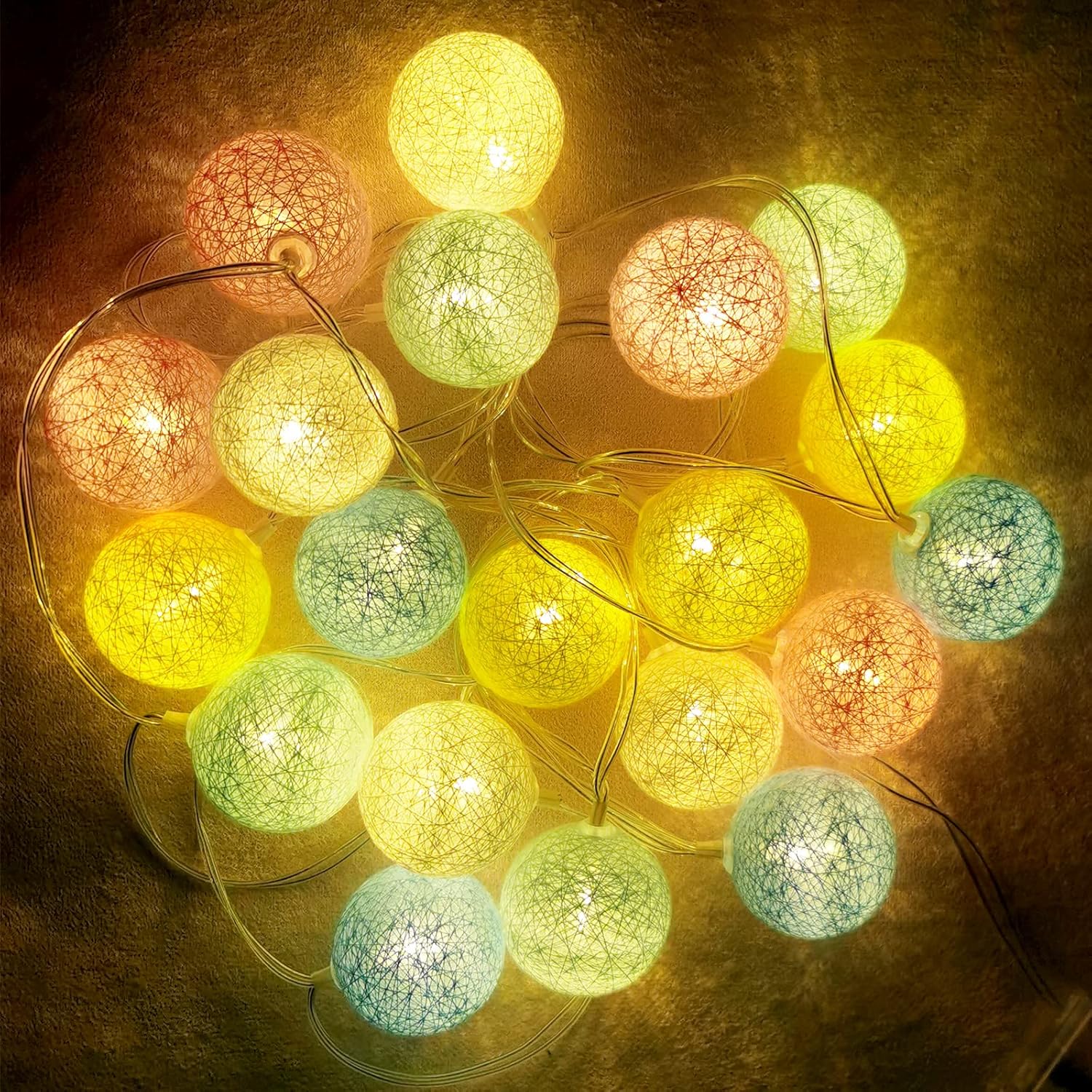 TTLOJ 20 LED Cotton-Ball Style Lights 3m/9.8ft Indoor/Outdoor Use ...