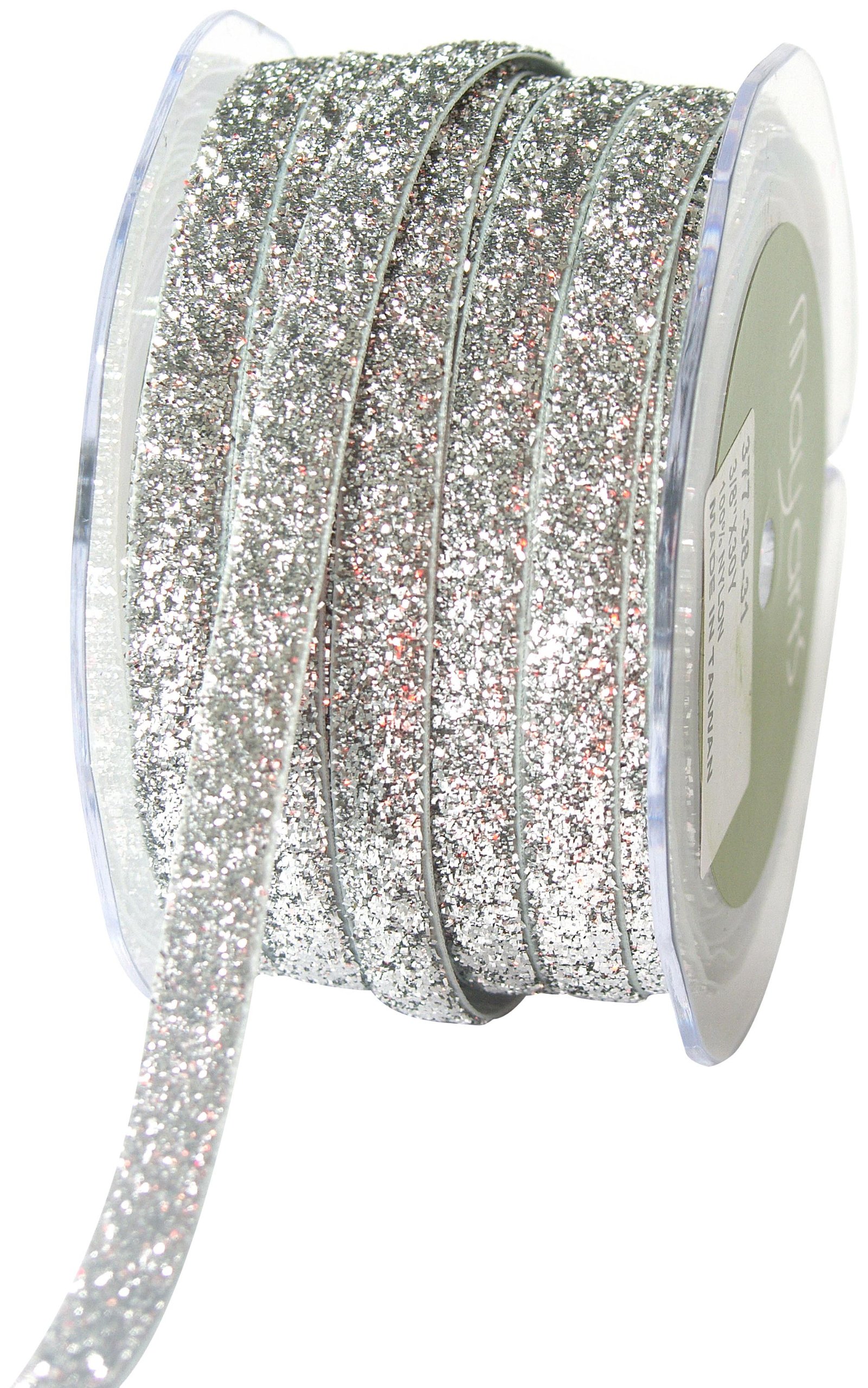 Amazon.com: May Arts 3/8-Inch Wide Ribbon, Silver Metallic Velvet