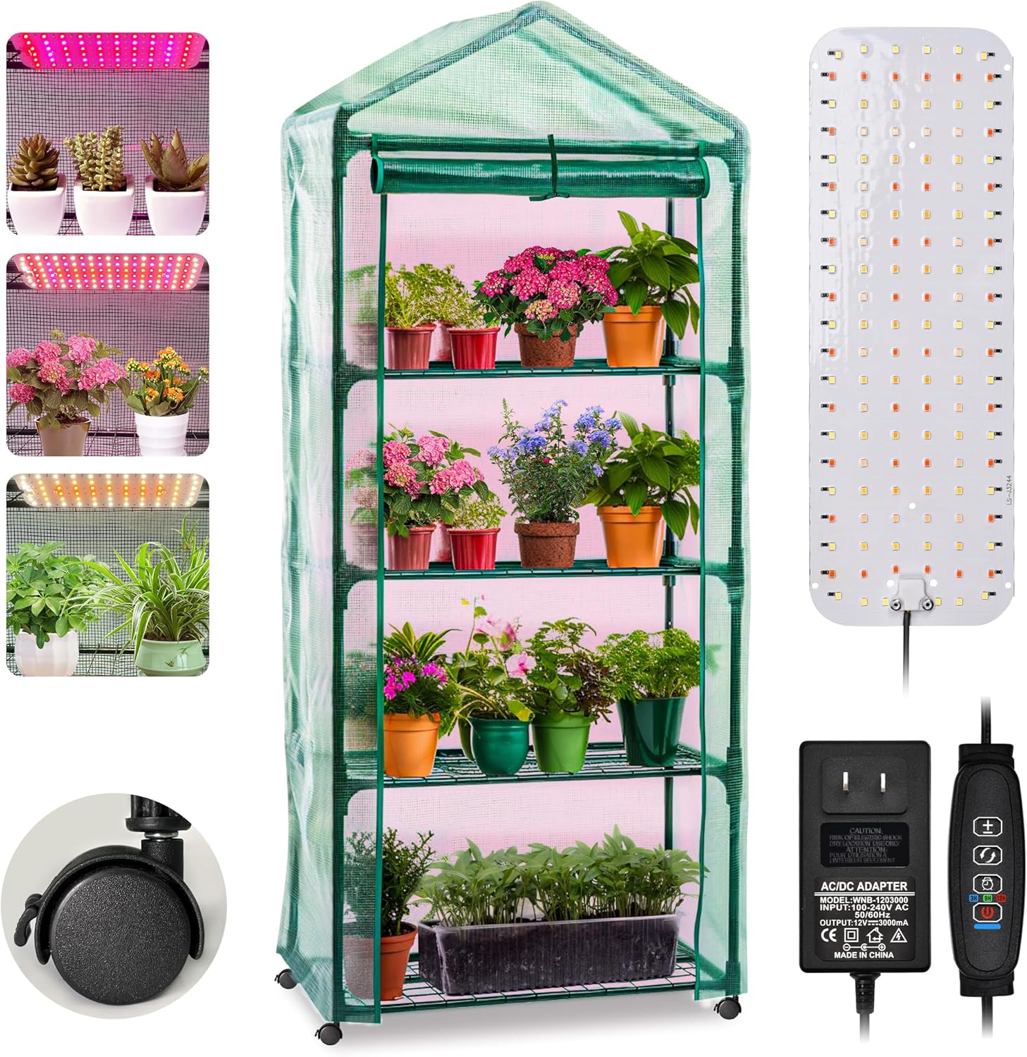Amazon.com : DazSpirit Indoor Greenhouse with Grow Light, Portable 4 ...