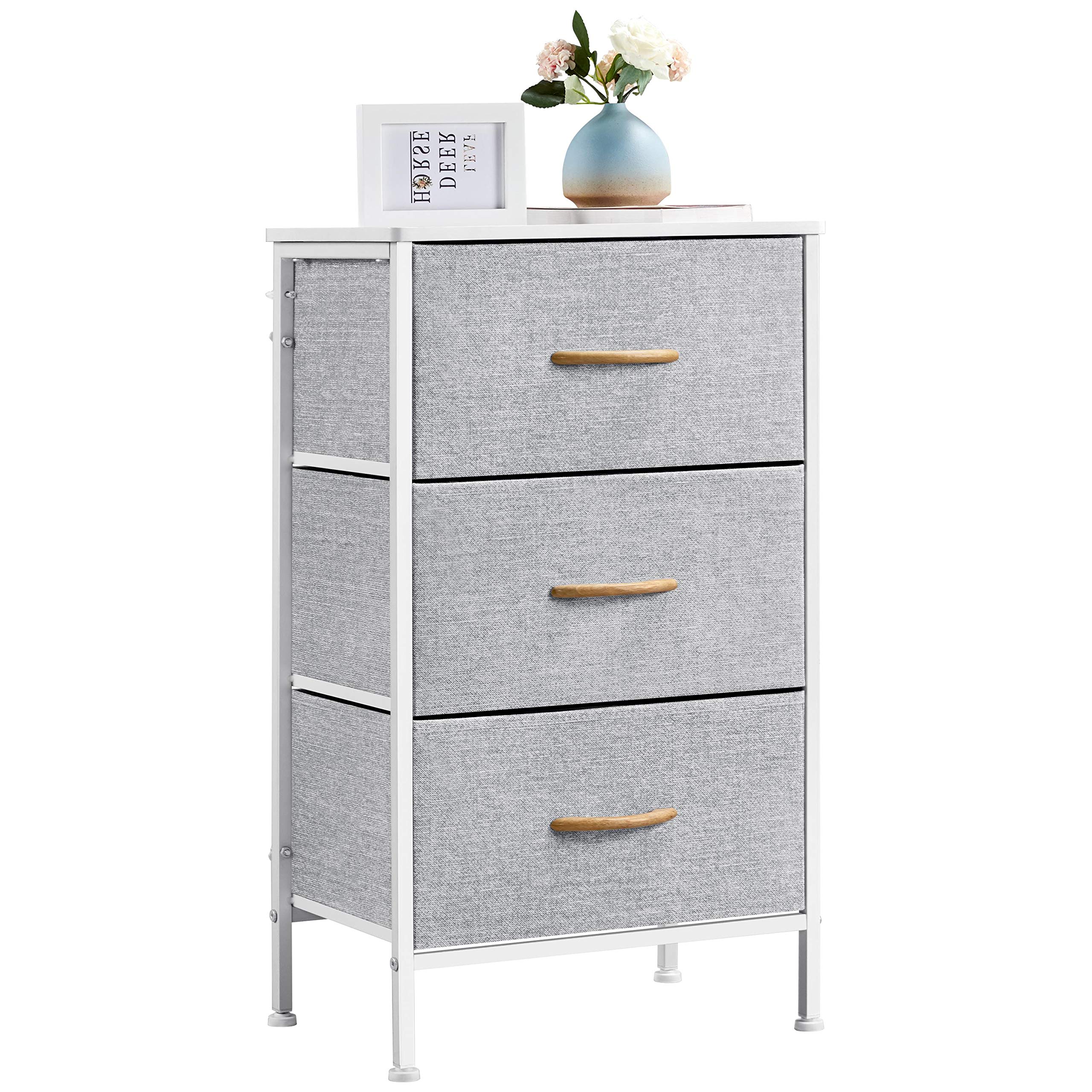 Yaheetech Chest of Drawers, Fabric Storage Wardrobe Cabinet with 3 Easy ...