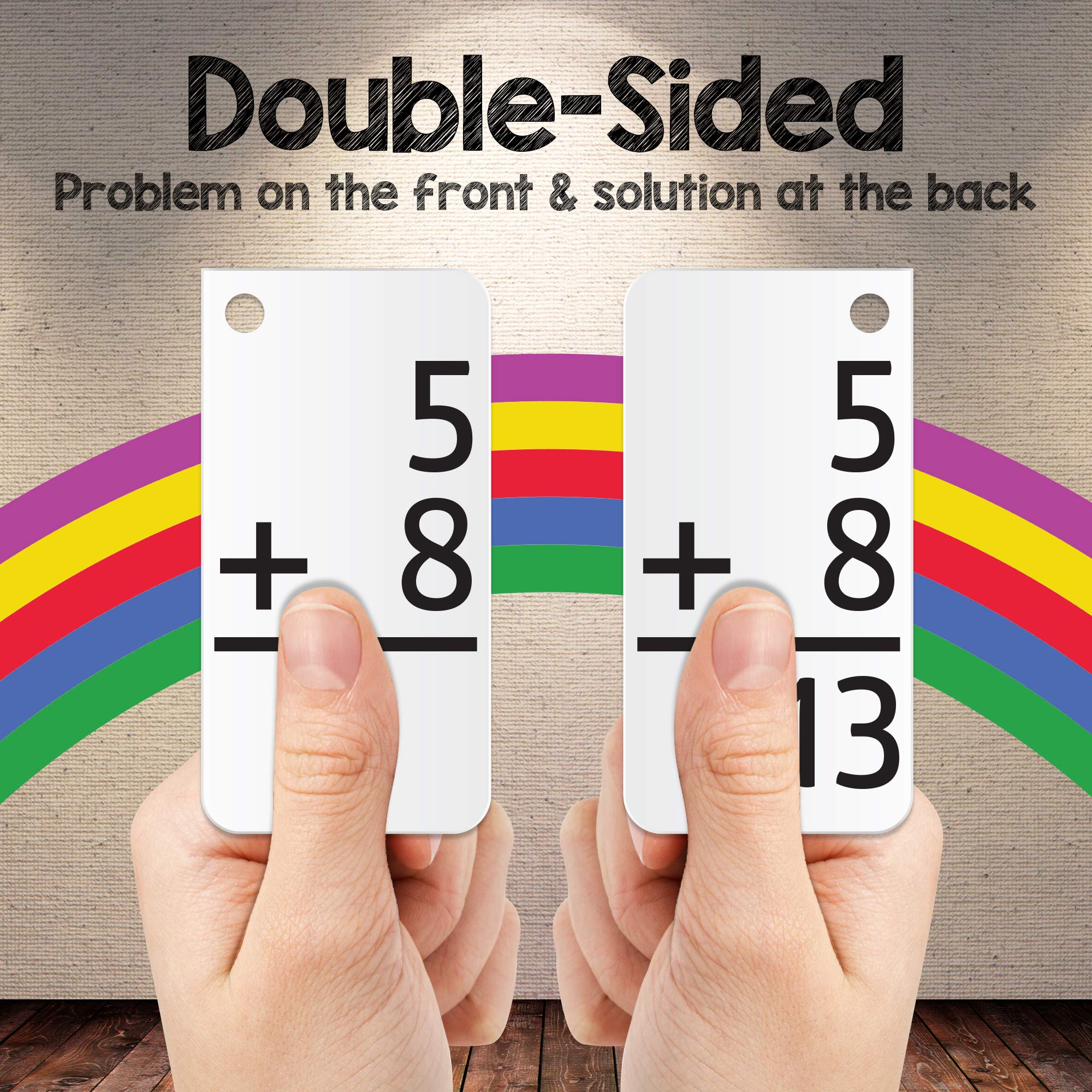 Star Right Math Flash Cards - Addition Flash Cards - 169 Hole Punched ...