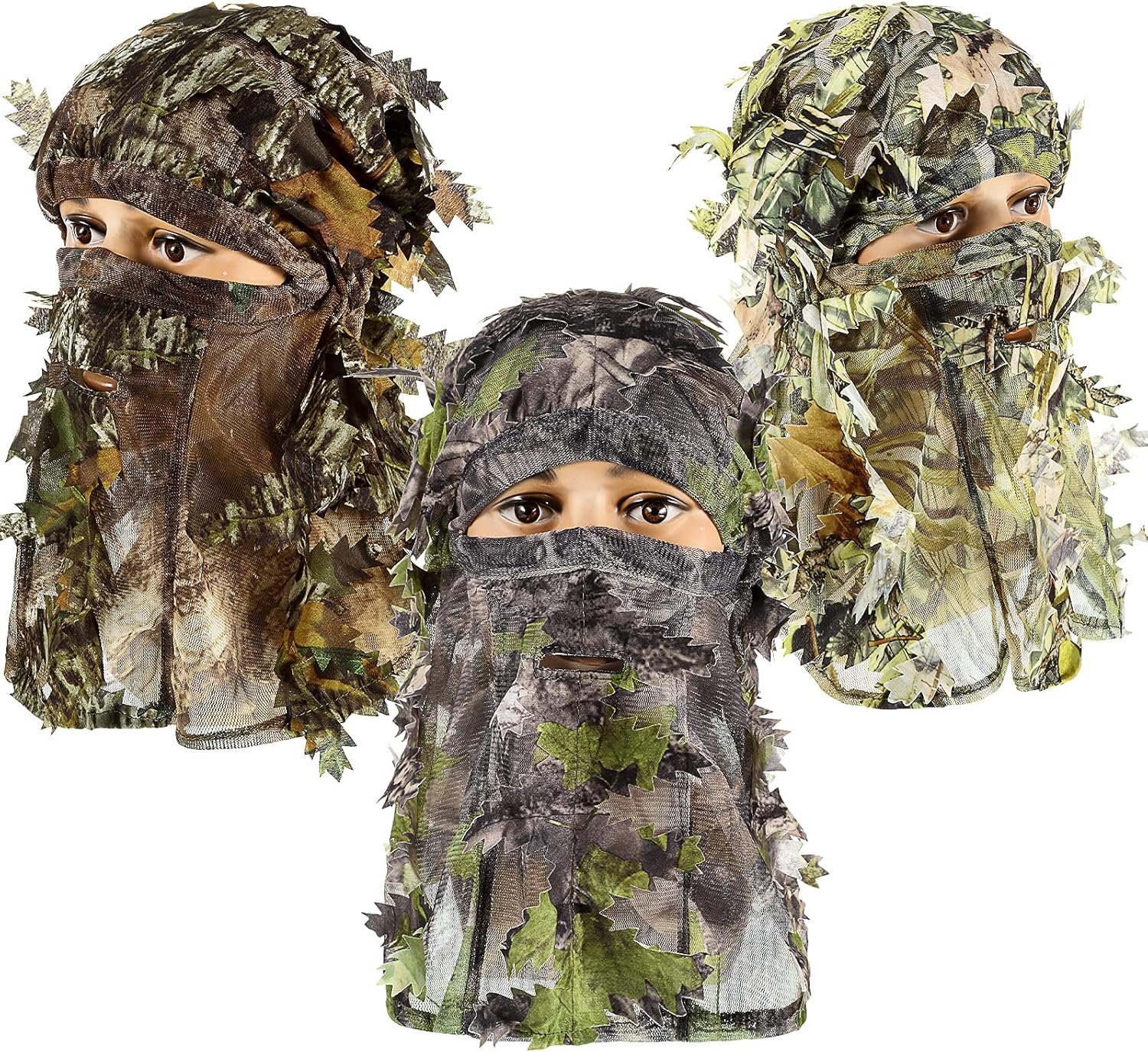 Amazon.com : Sintege 3 Pieces 3D Camo Hunting Face Mask Camouflage ...