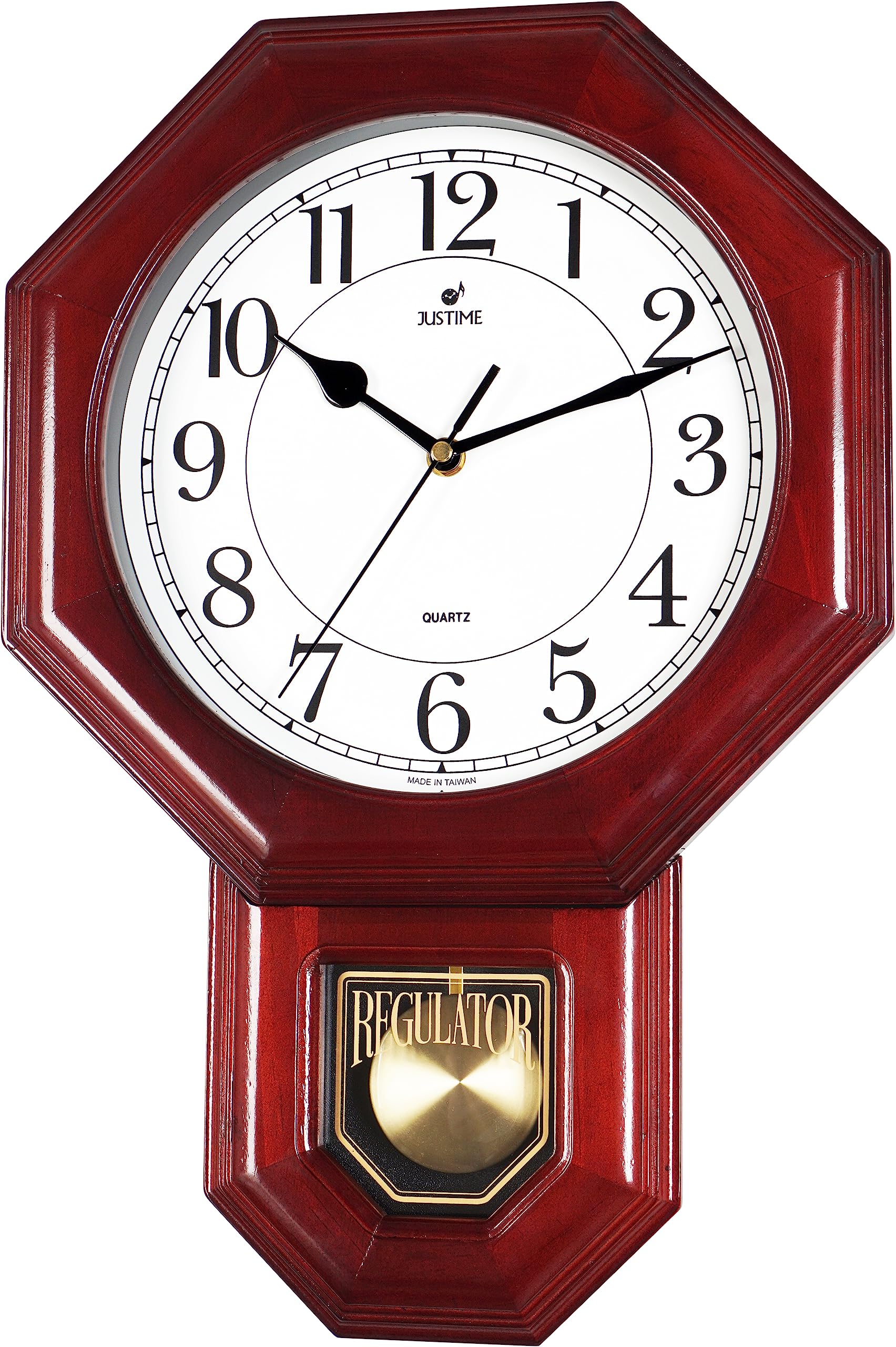 Amazon.com: JUSTIME Traditional Schoolhouse Solid Wood Pendulum Wall ...