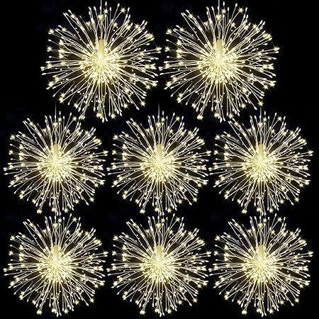 Firework Lights, 8 Pack Starburst Lights LED Copper Wire Fireworks ...