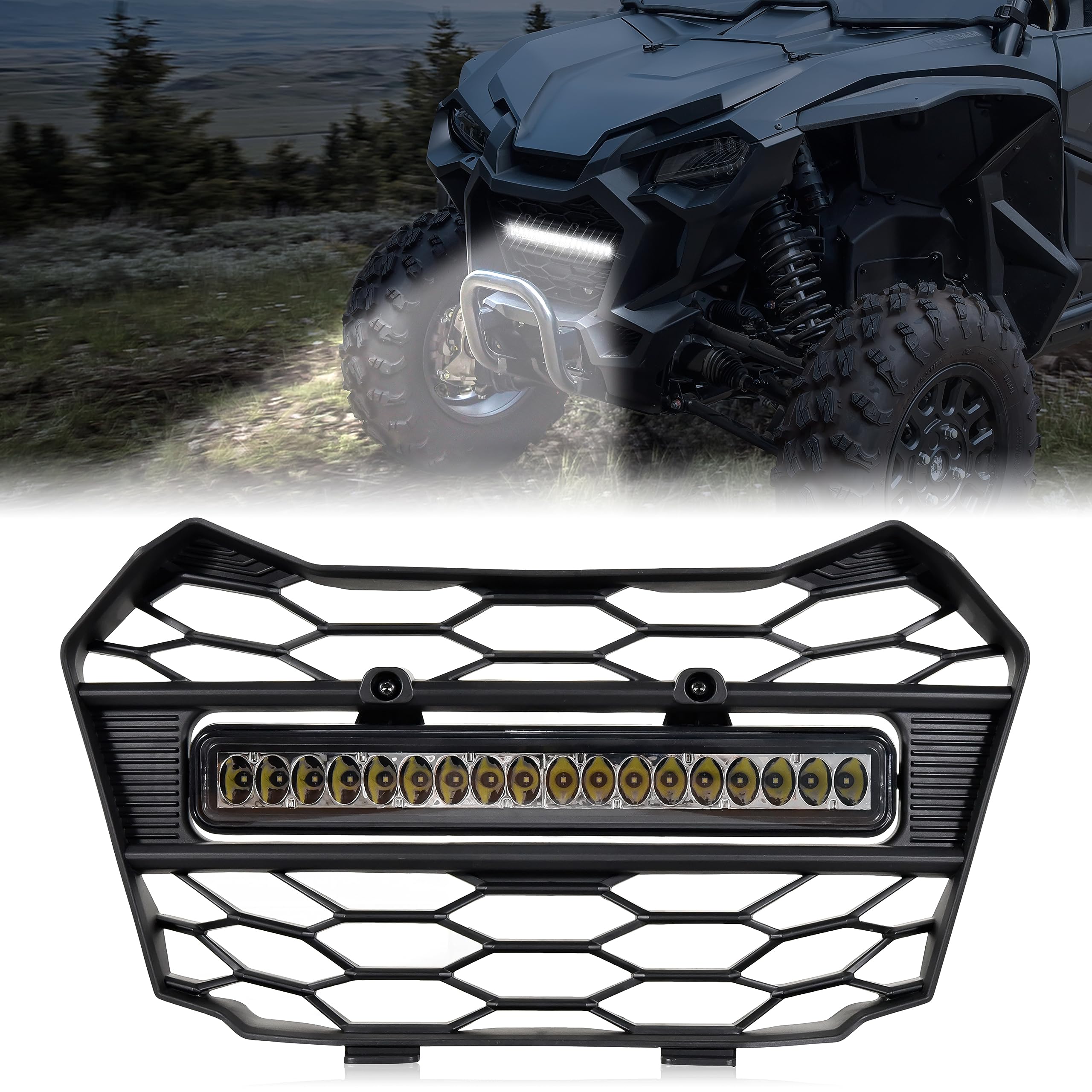 Amazon.com: SAUTVS Front Mesh Grille with LED Light for Honda Talon ...
