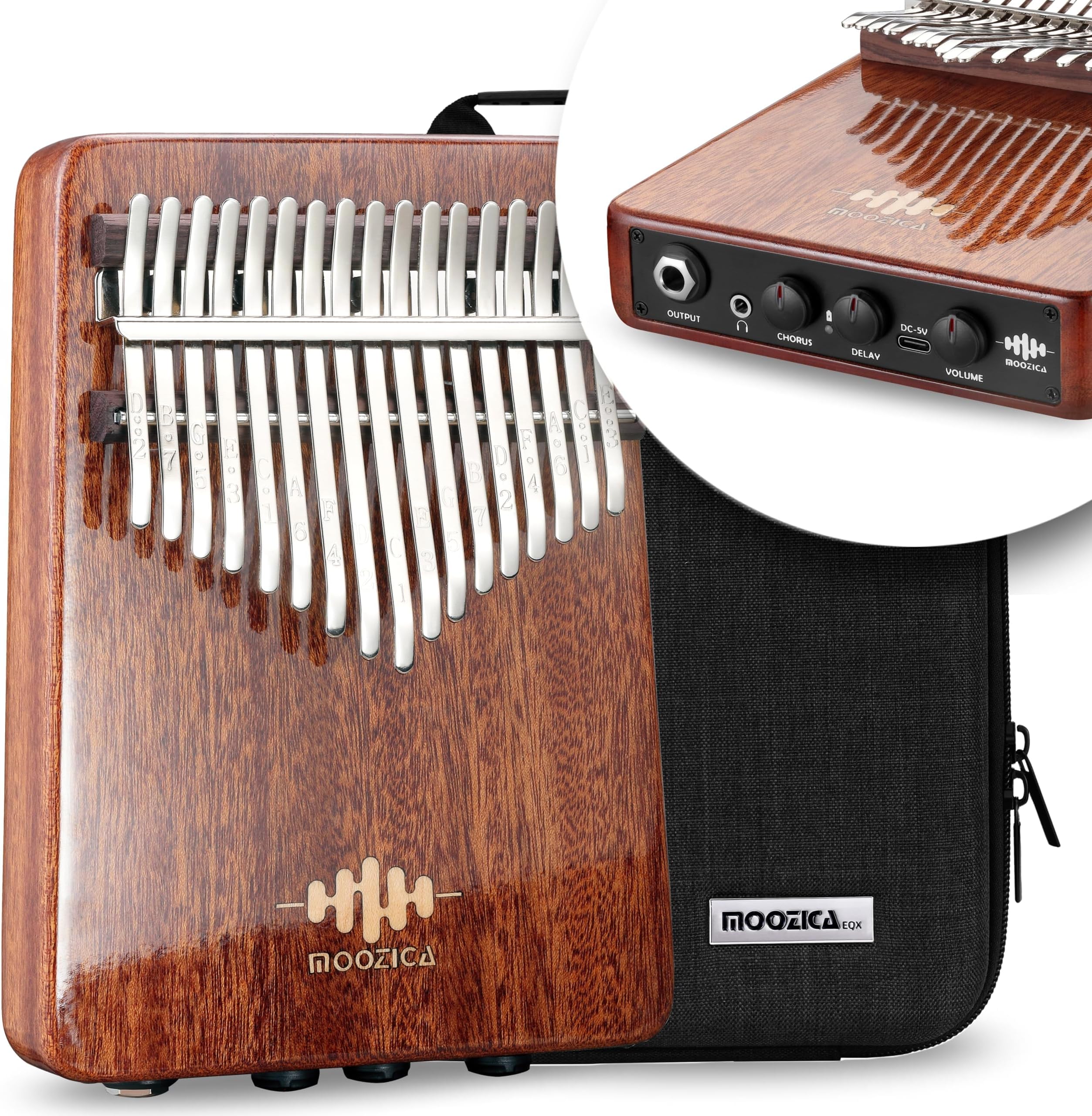Amazon.com: MOOZICA EQX Series Professional Kalimba, Built-in Piezo ...