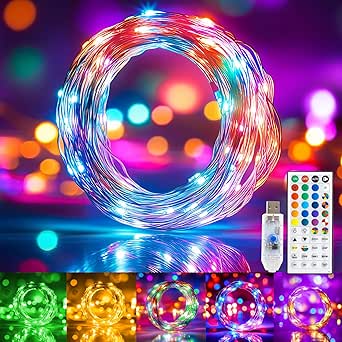 Amazon.com: TW Shine Color Changing Fairy Lights, 100 LED 32.8 FT USB ...