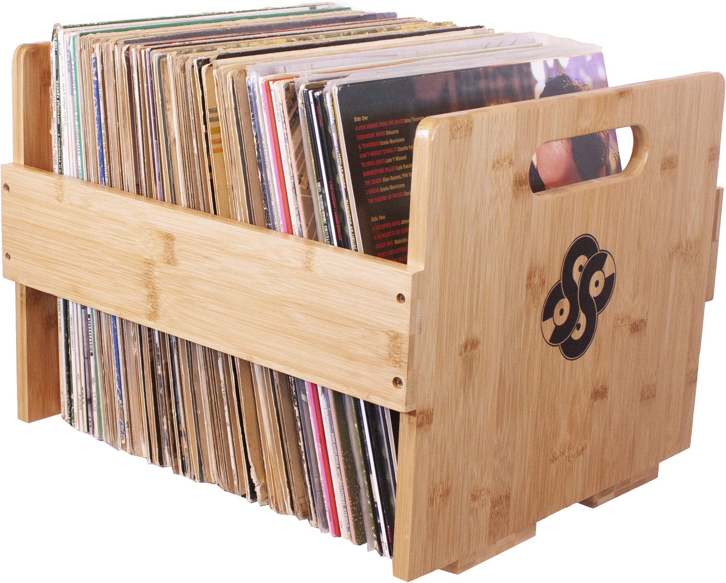 Amazon.com: Sound Stash High End Bamboo Record Storage Crate, Holds Up ...