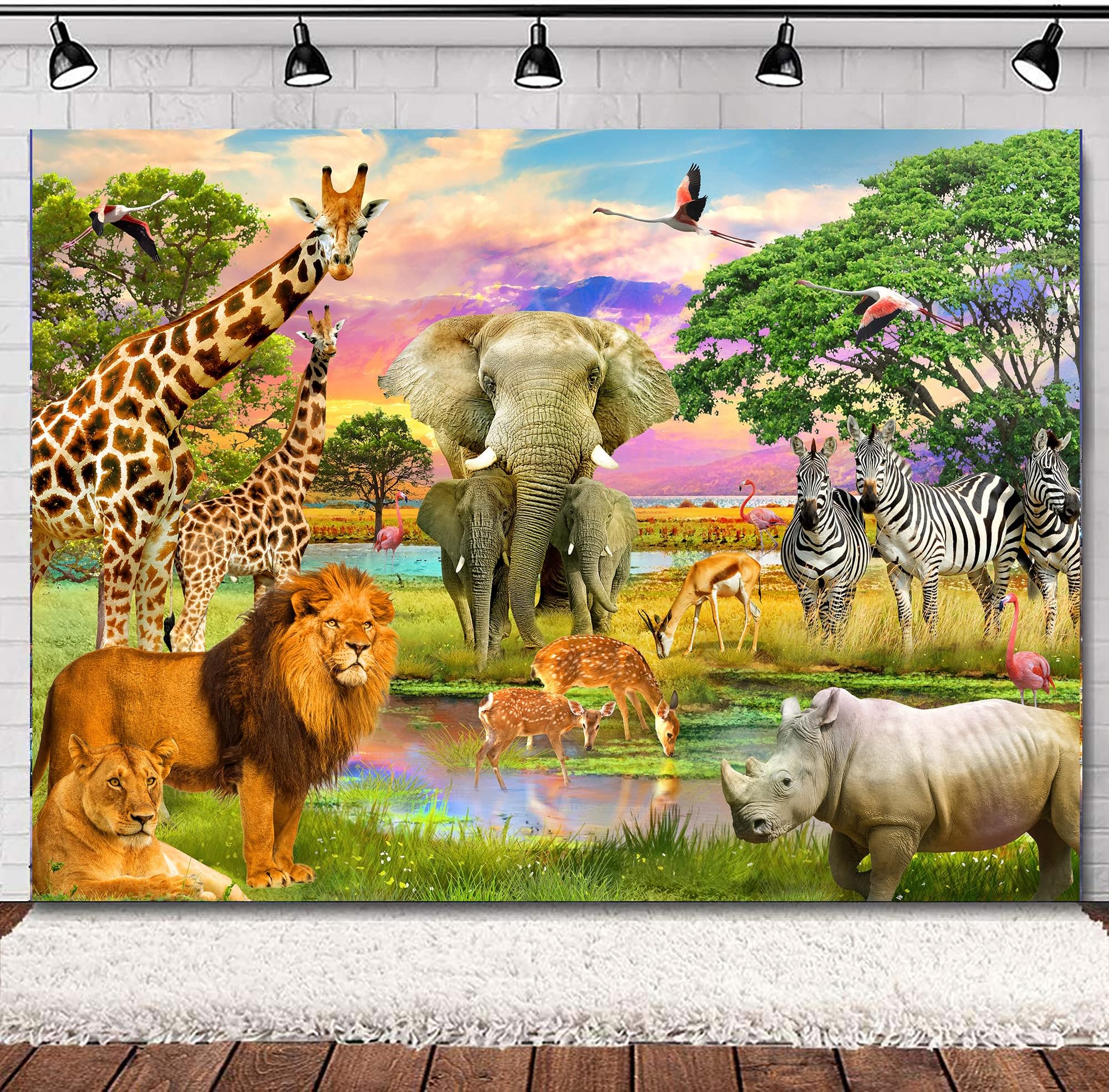 Amazon.com : SVBright Jungle Animals Backdrop 7Wx5H Wildlife Summer ...