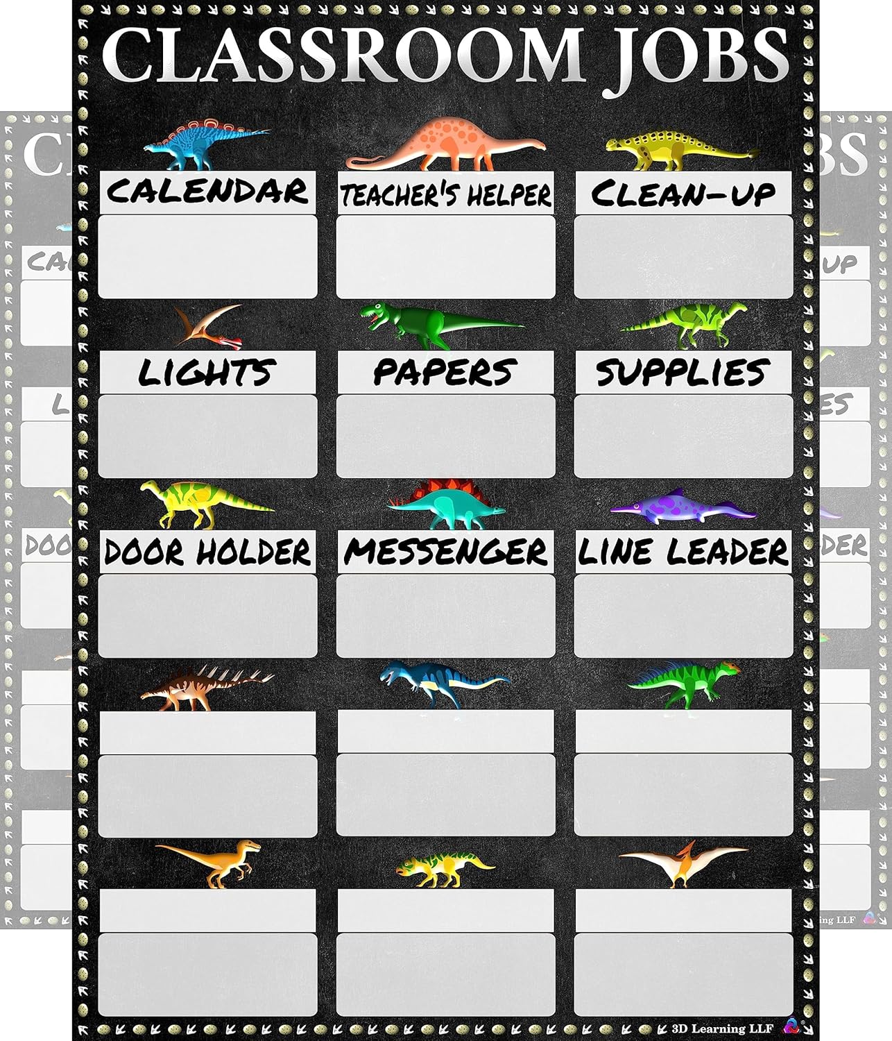Amazon.com: Dinosaur Class Jobs Chart- Laminated 14x19.5 - Classroom ...