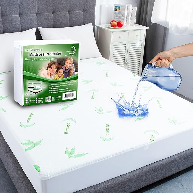 Bedding Aid Waterproof Mattress Protector with Soft Bamboo Cover
