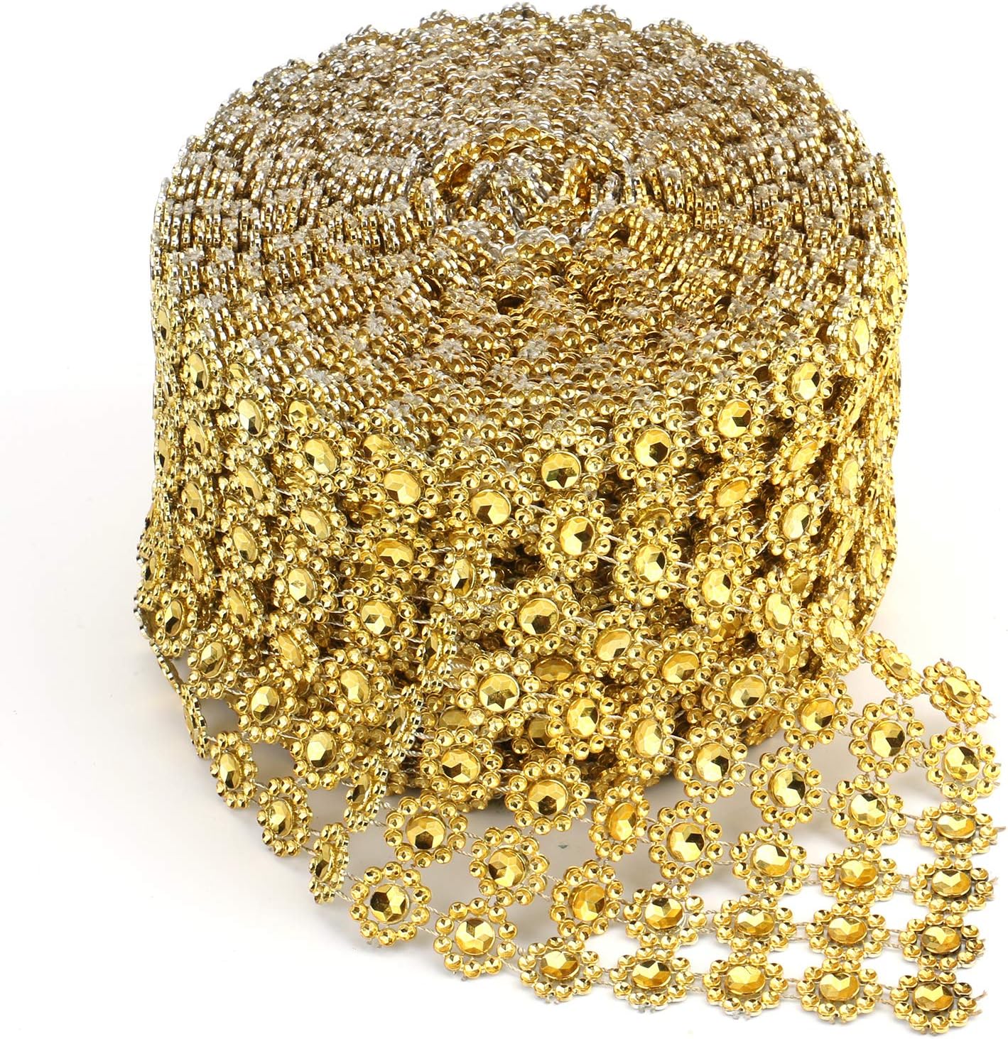 Amazon.com: ZOENHOU 3 Roll 30 Yards Total 24 Row Crytal Bling Diamond ...