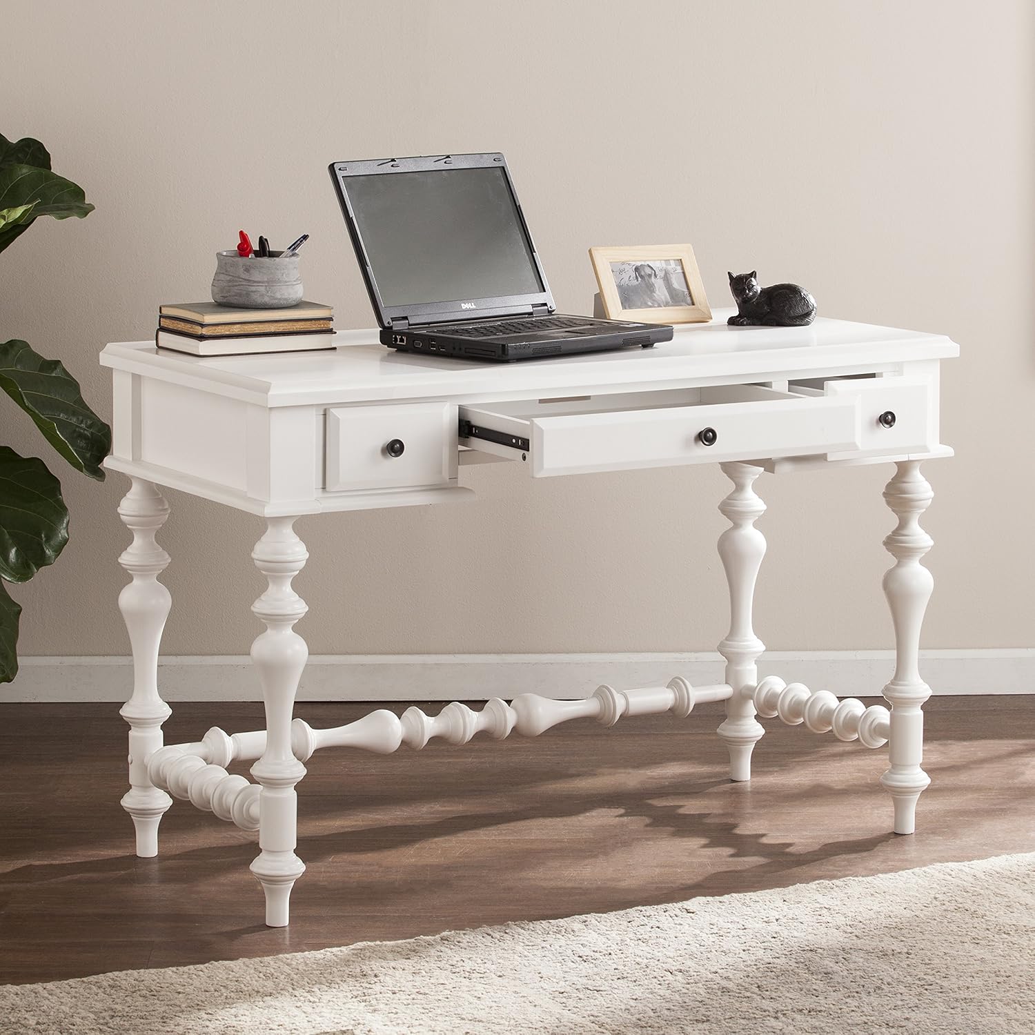 Amazon.com: sei Huntleigh Turned-Leg Writing Desk w/Locking Keyboard ...