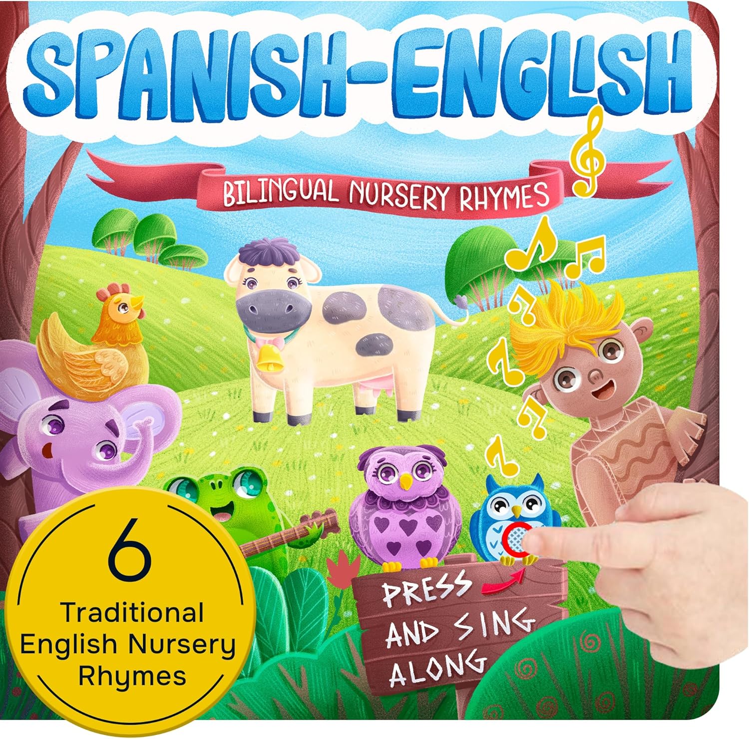 Amazon.com: Bilingual Spanish Books for Toddlers 1-3, Six (6) Nursery ...