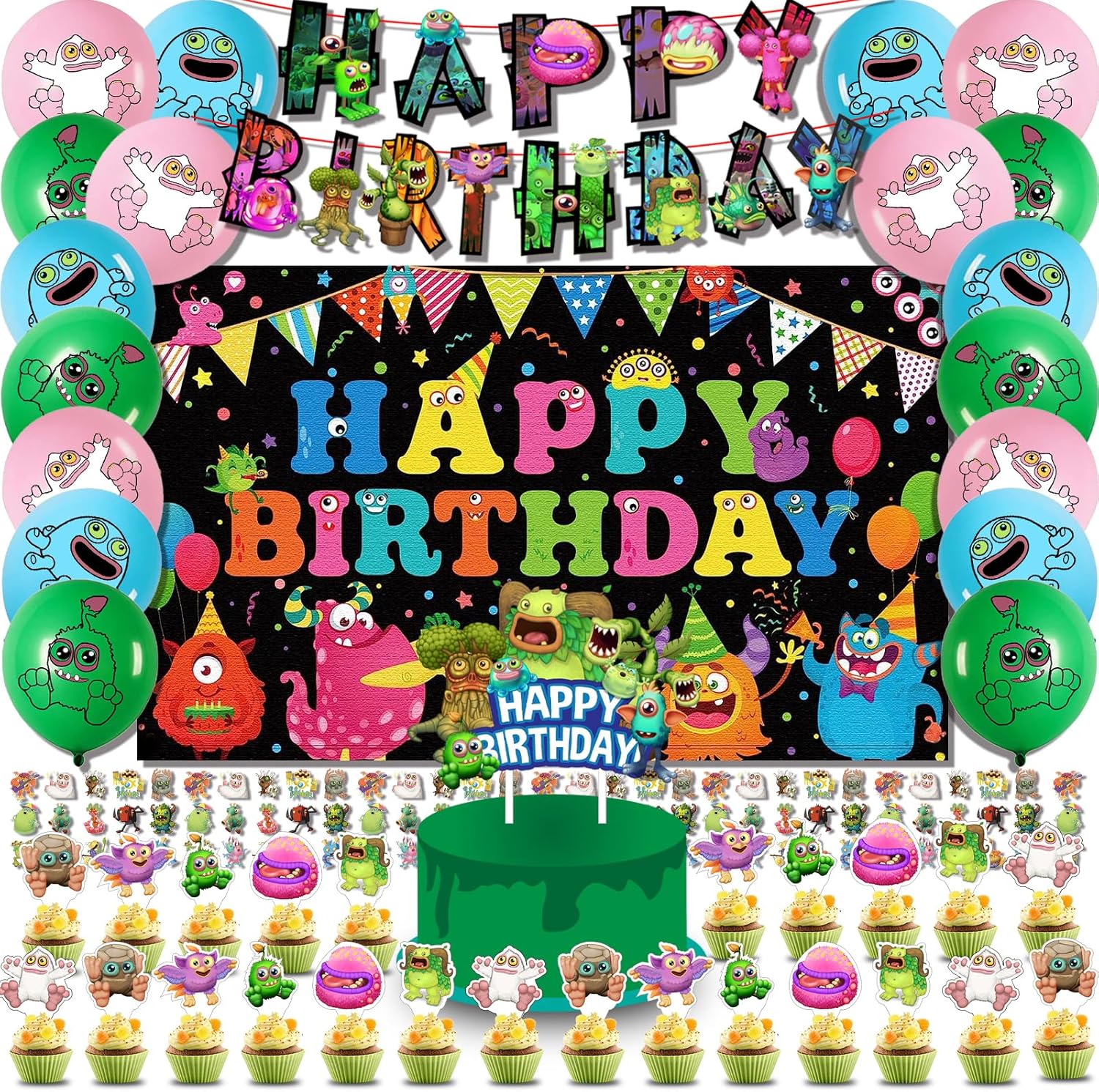 Amazon.com: Monster Birthday Party Supplies - Monster Theme Birthday ...