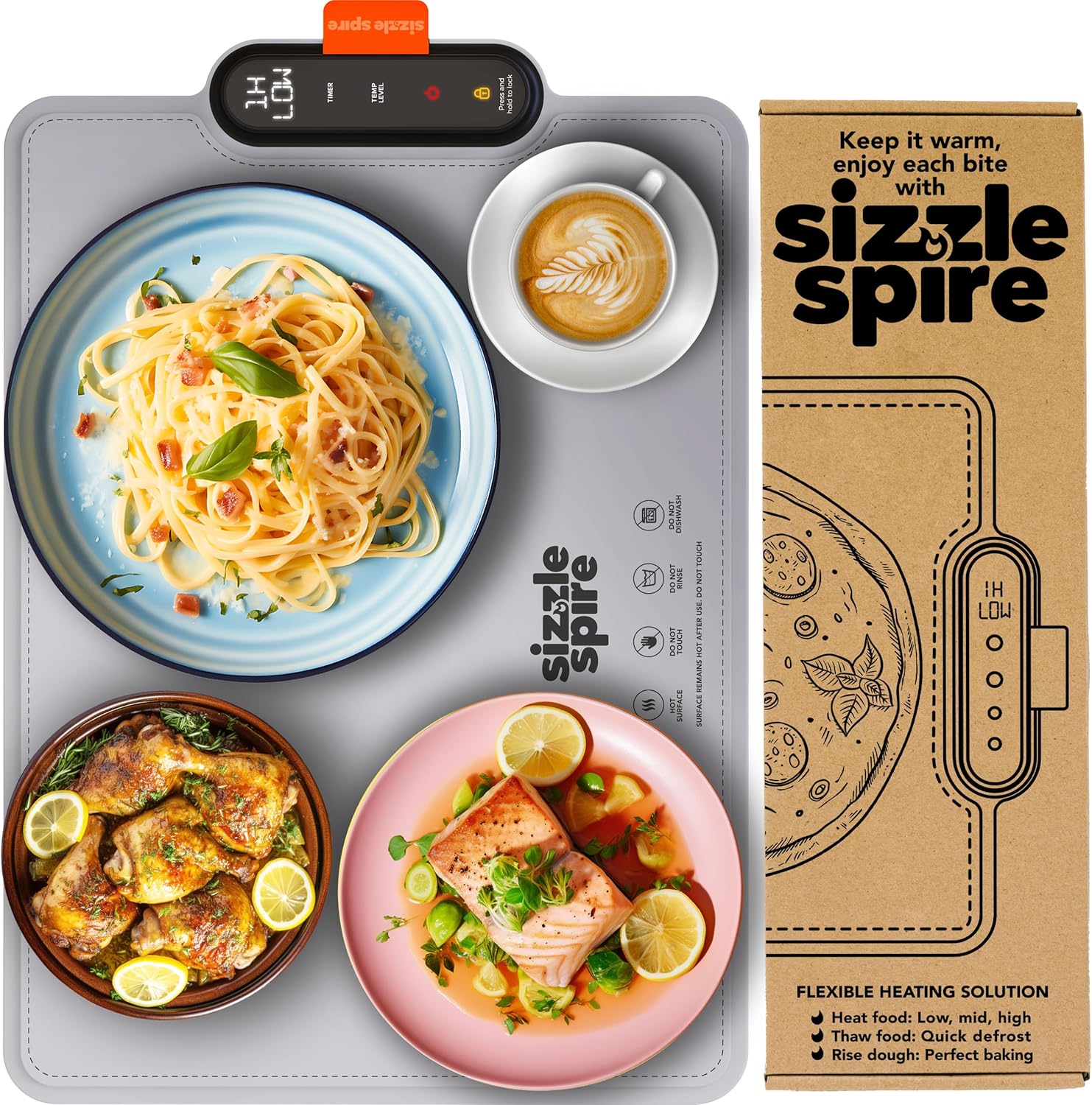 Amazon.com: Sizzle Spire Electric Warming Tray, Rollable Silicone ...