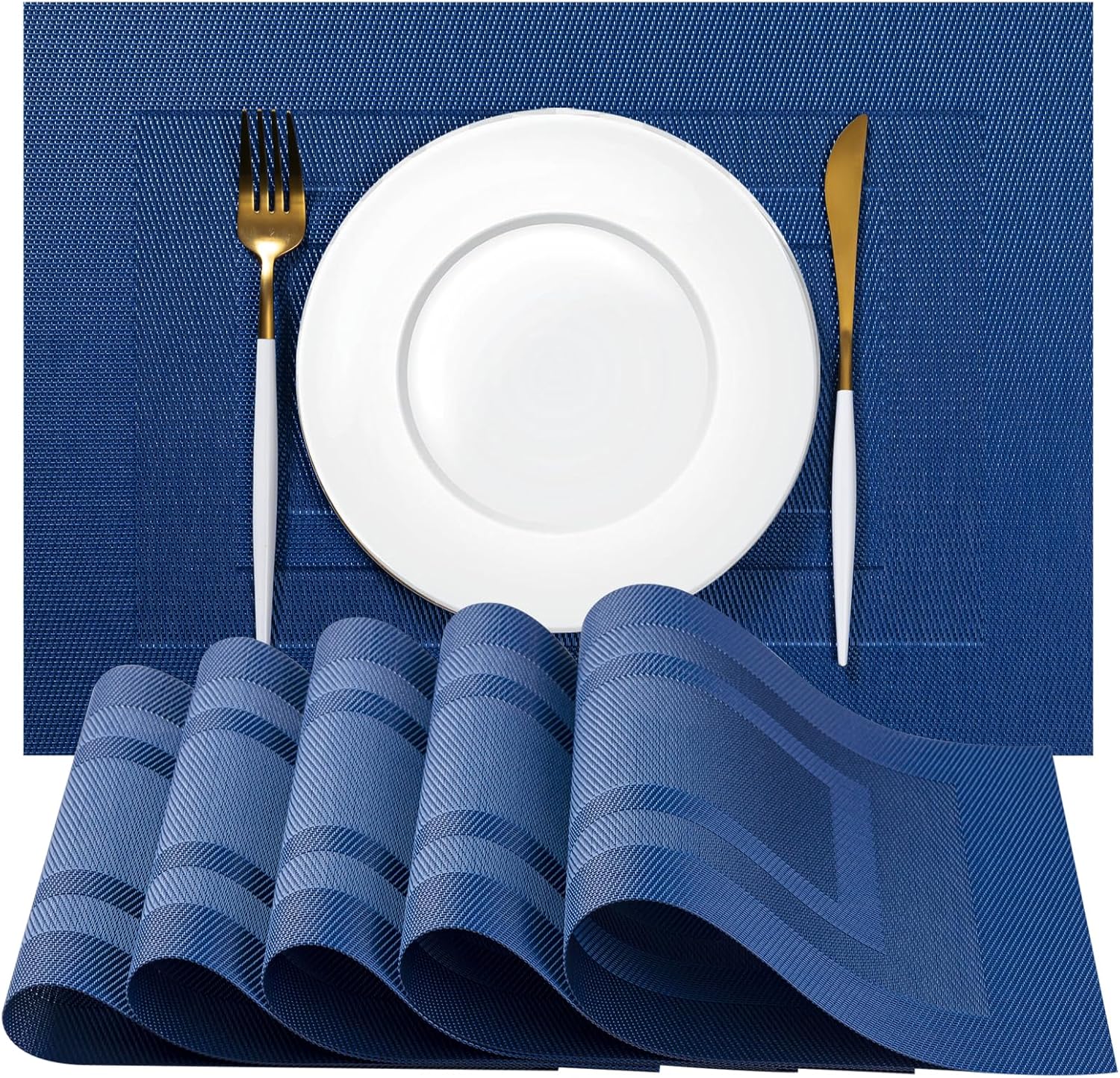 Amazon.com: Placemats Set of 4 - Easy Clean Woven Vinyl Placemats for ...