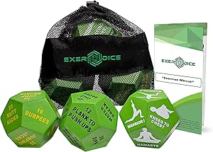 3-Pack Exercise Dice Bundle with Fitness Manual & Bag | Perfect for ...