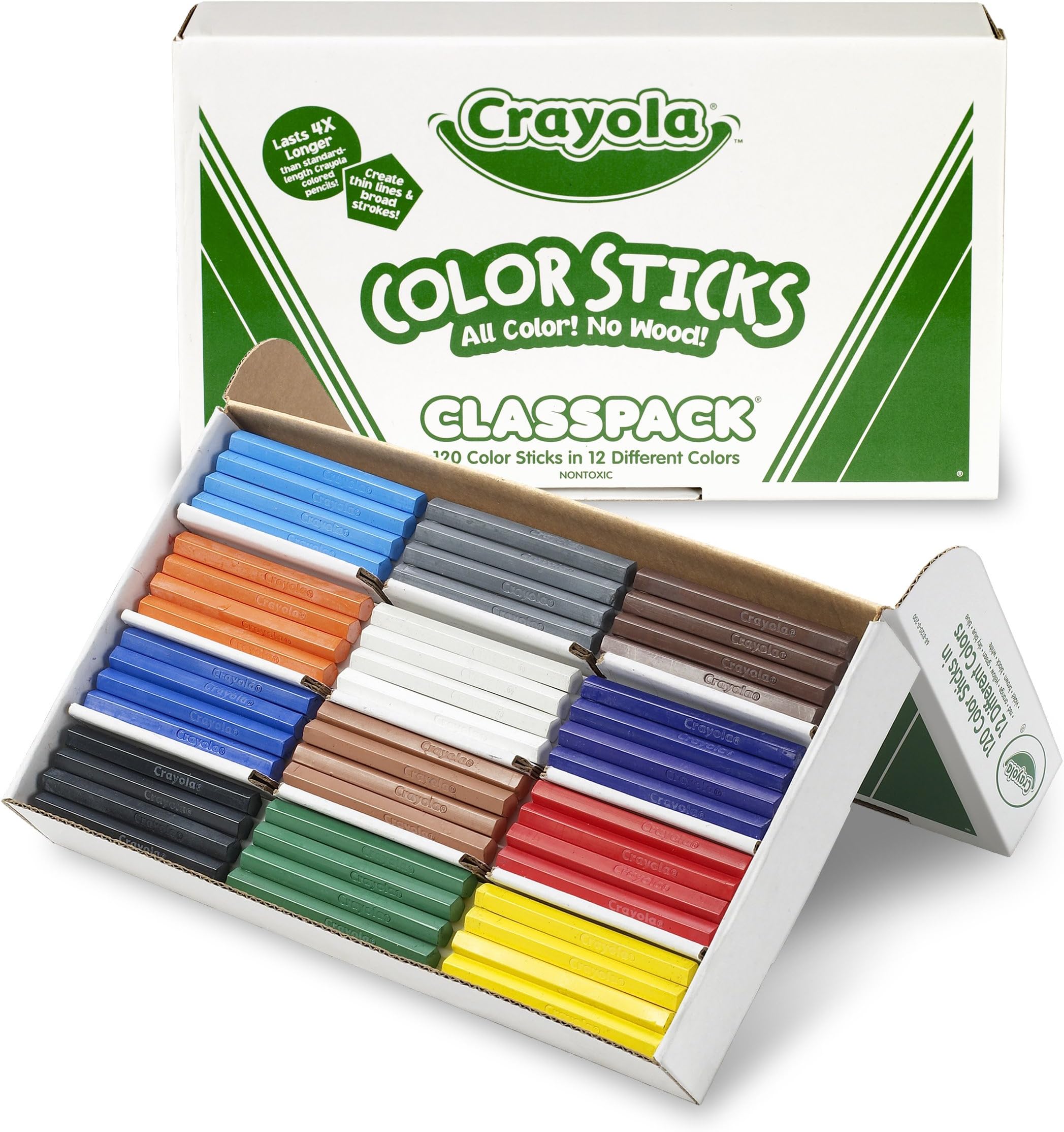 Amazon.com: Crayola 120 Ct Color Stick Classpack, 10 Assorted Colors ...