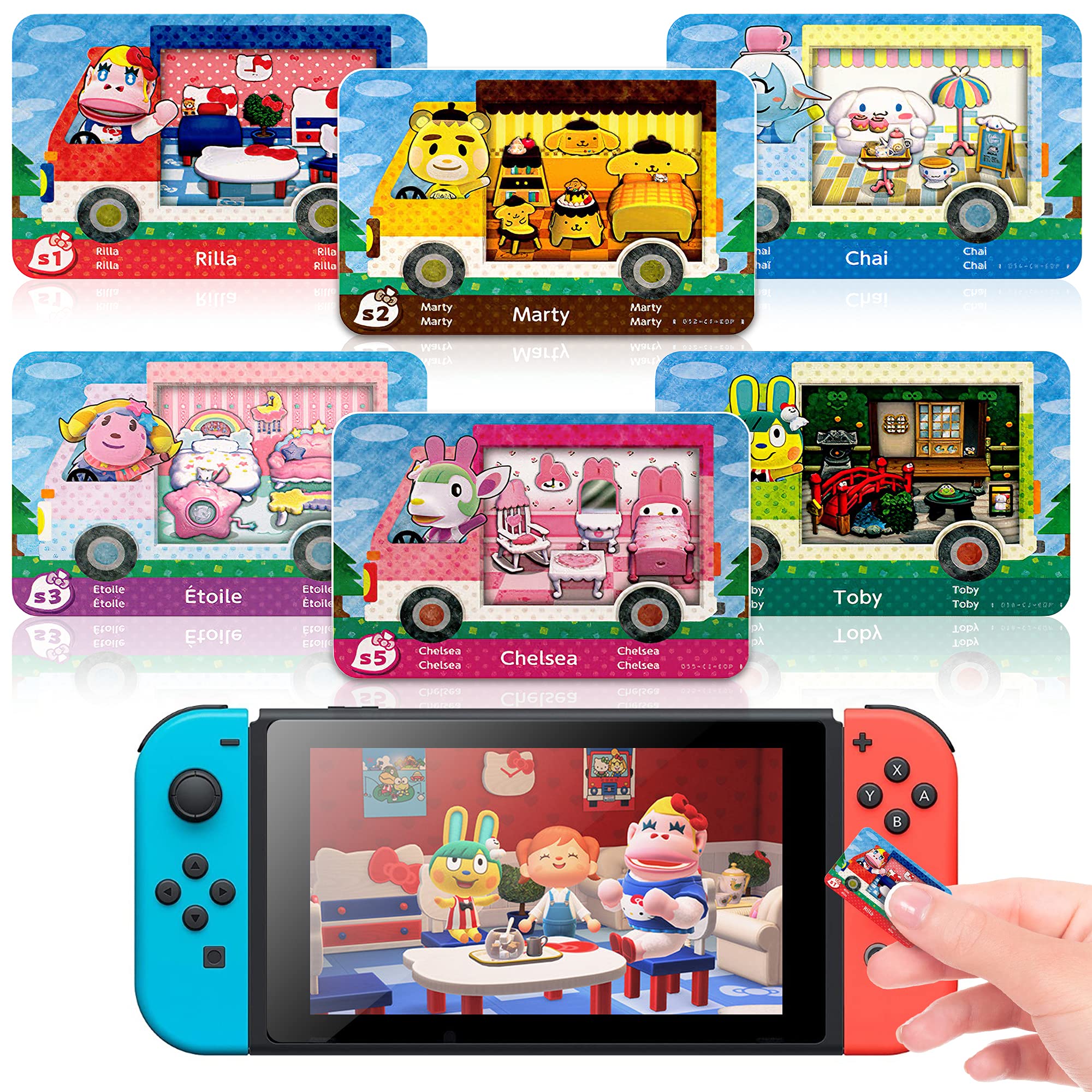 Buy 6pcs ACNH Amibo Sanrio Cards, NFC Cards Collaboration Pack for ...