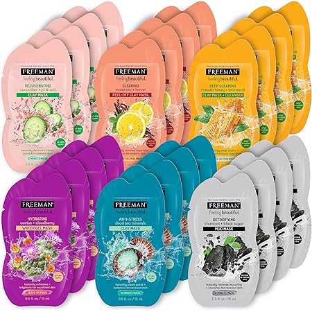 Amazon.com: Freeman Facial Mask Variety Pack: Oil Absorbing Clay and ...
