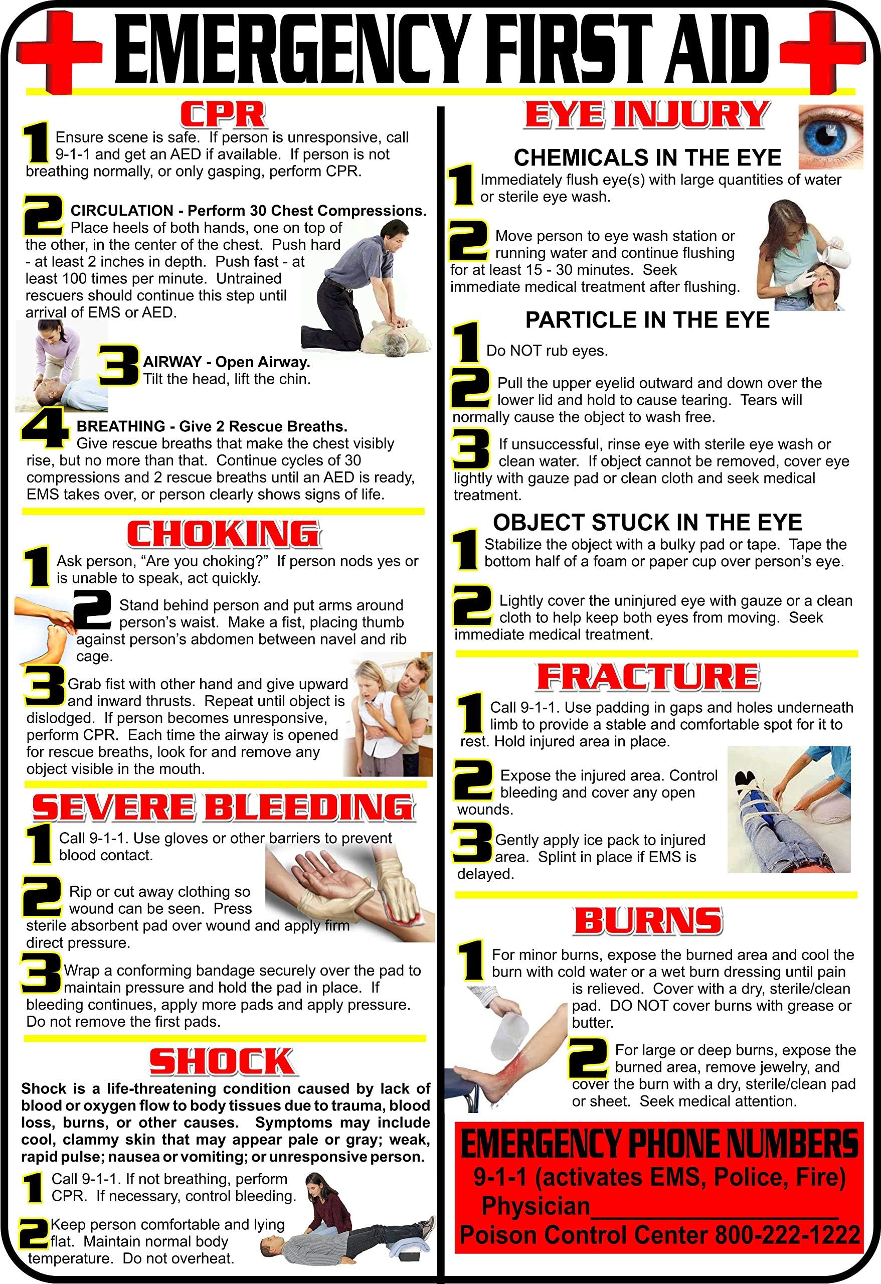 Amazon.com: First Aid and Choking Poster, 11' x 17", Laminated ...