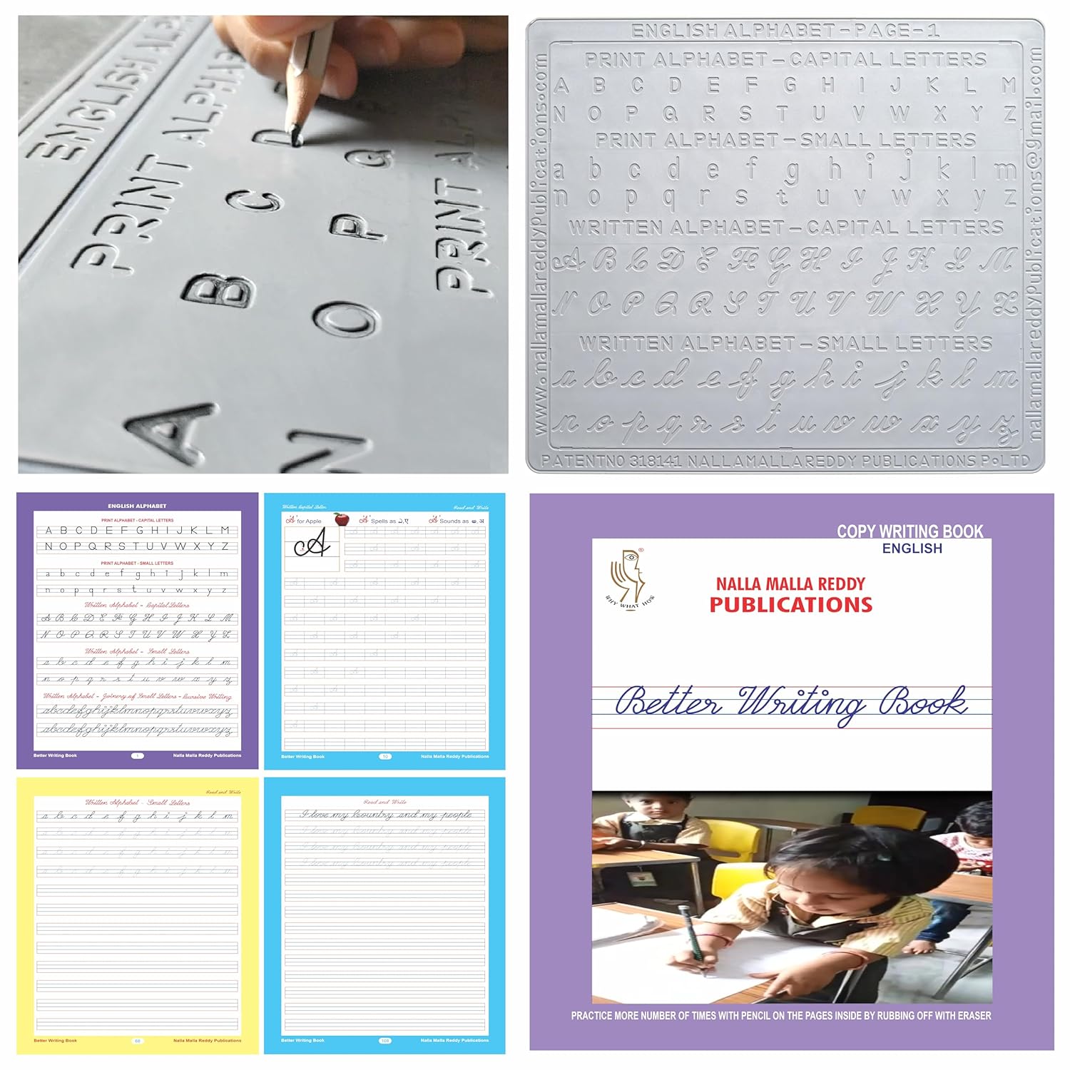 Buy English Alphabet Slate with Grooves for Tracing | Reusable Slate ...