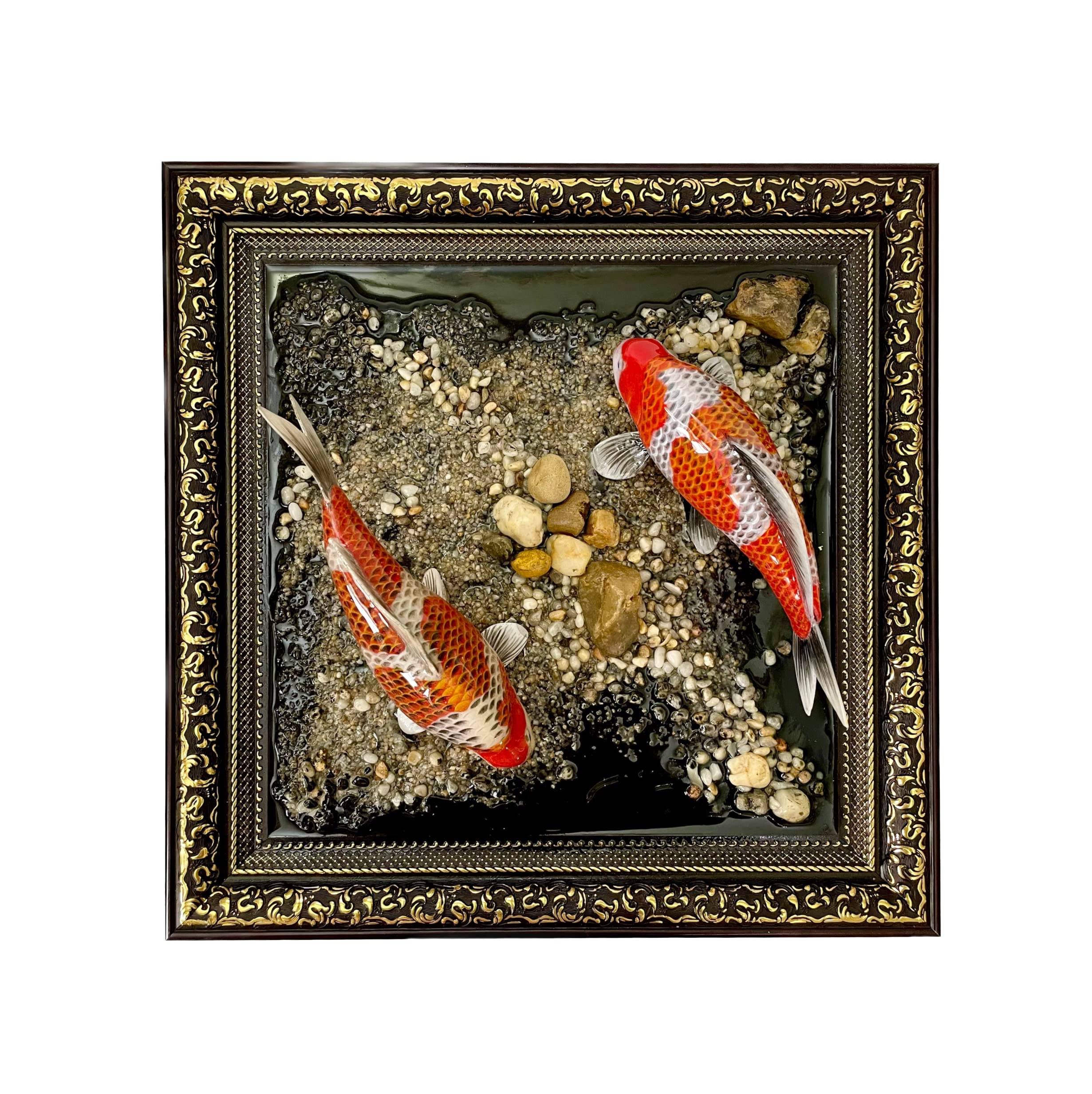Buy 4D Kujaku Koi Fish Sculptural Wall Art - Plaster Wall Art ...