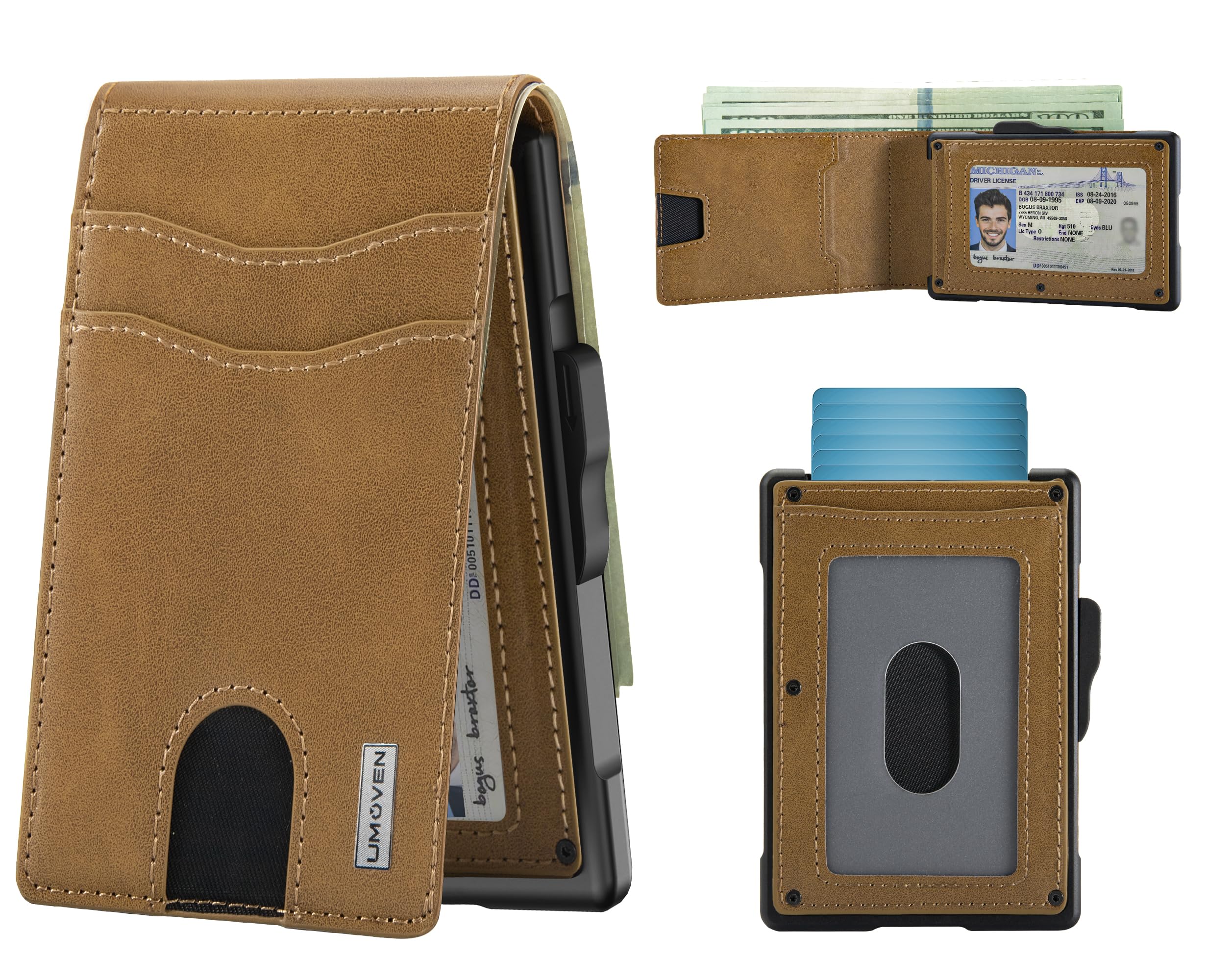 Amazon.com: umoven Wallet for Men - Pop Up Case, Cash Slot, and Credit ...