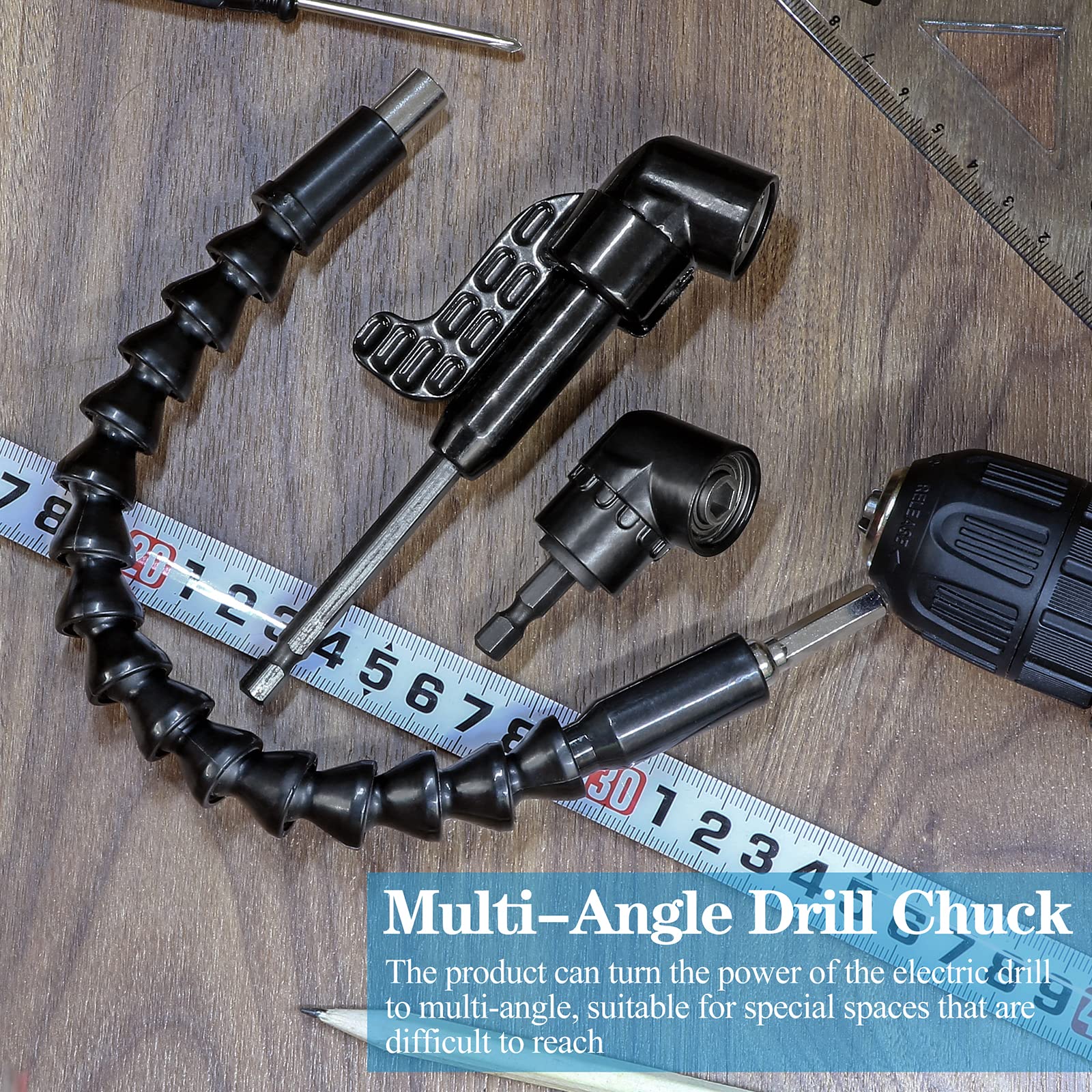 Snapklik.com : Jamiikury Black 105 Degree Right Angle Drill Bit Holder