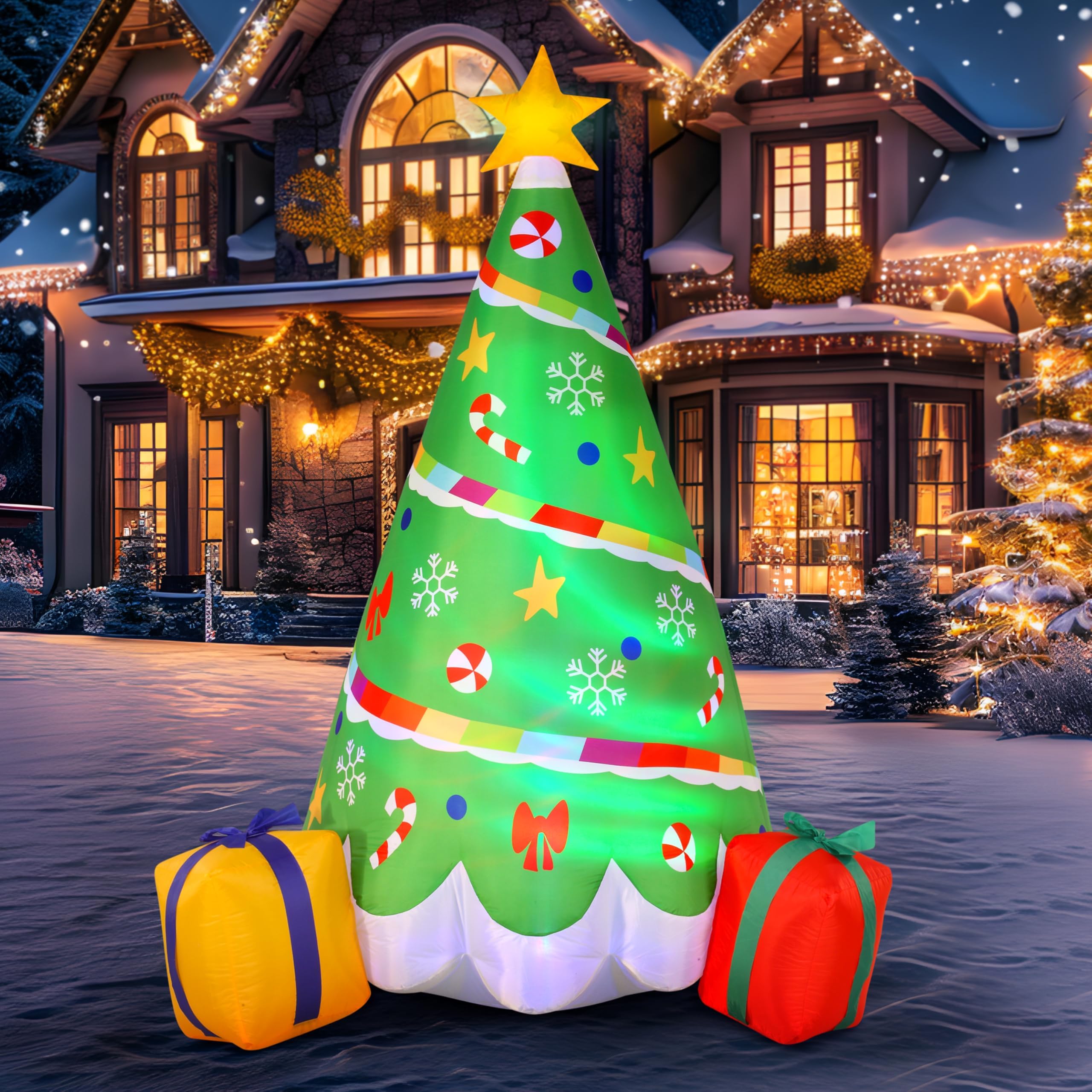 Amazon.com: 5 Foot Tall Inflatable Christmas Tree with Multicolor Gift ...