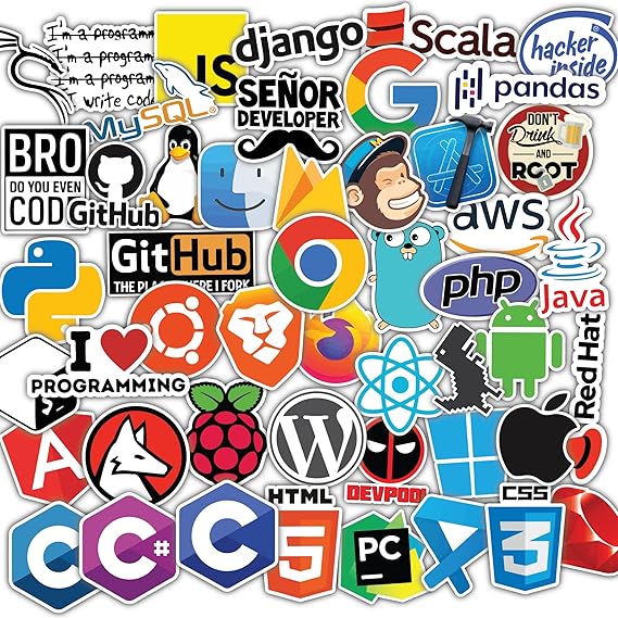 50+ Pcs Laptop Sticker for Programmer, Coder, Developer, It ...