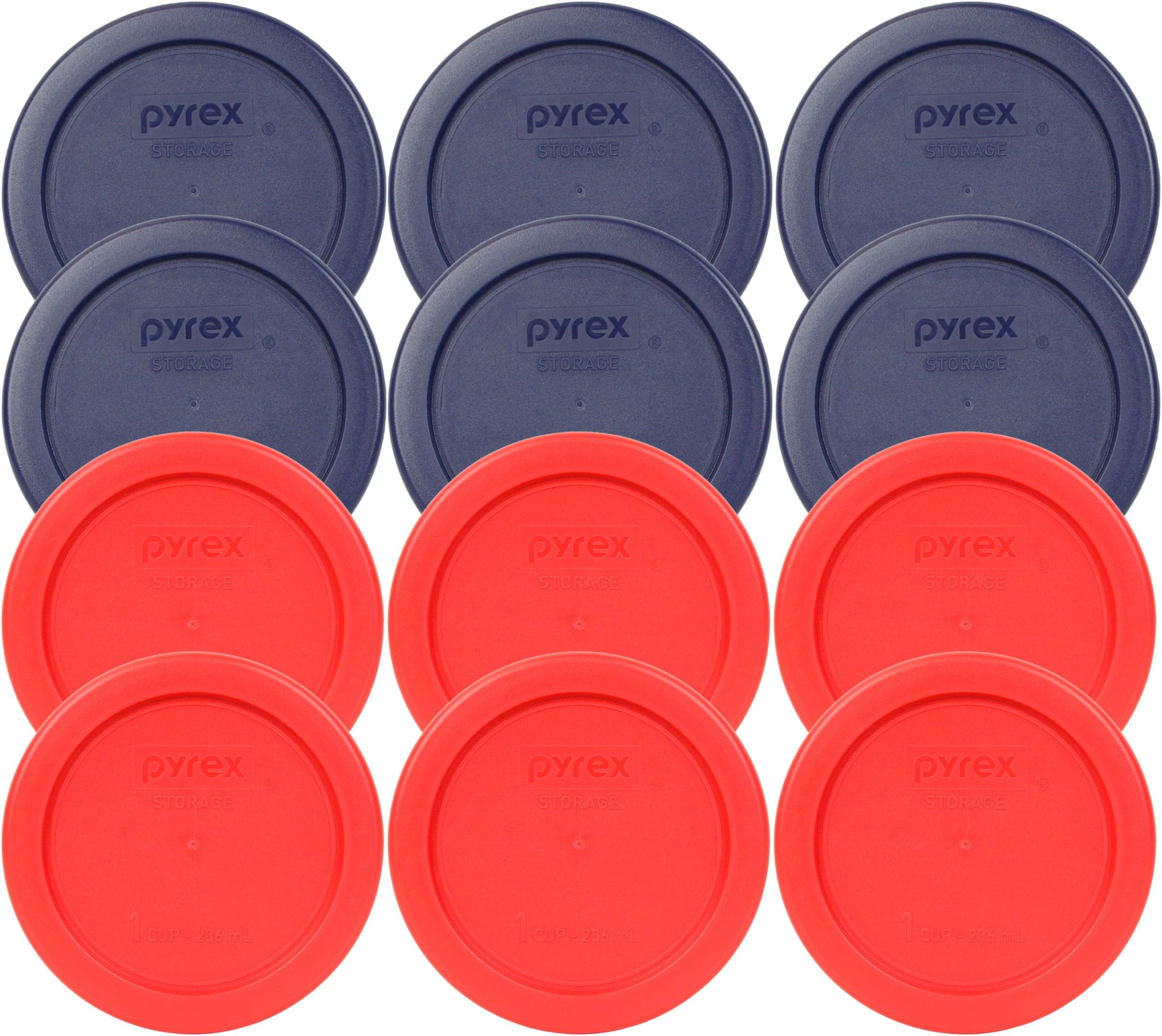 Amazon.com: Pyrex 7201-PC (2) Poppy Red, (2) Purple, & (2) Blue Round 4 ...