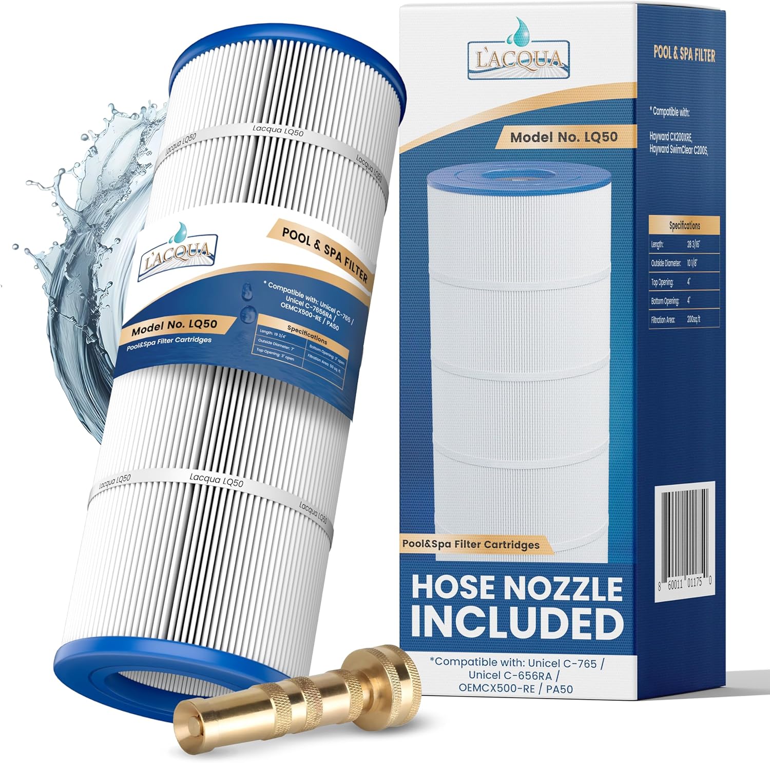 Amazon.com : LACQUA Pool Filter Cartridge LQ50 50 SqF Replaces Hayward ...