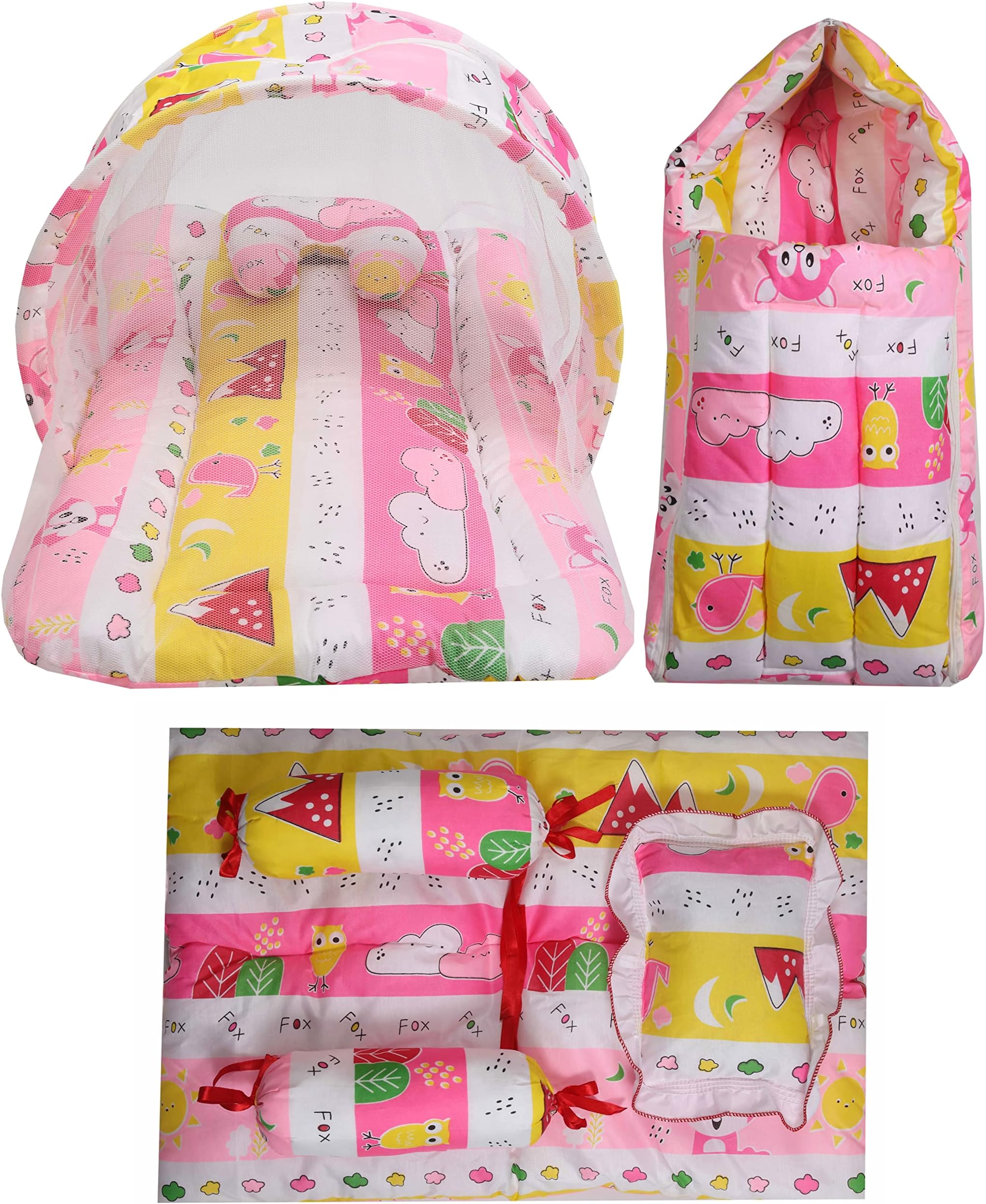 Infantbond Combo Of Baby Cotton Nest | Bed With Net | Carry Bag | 4 Pcs ...