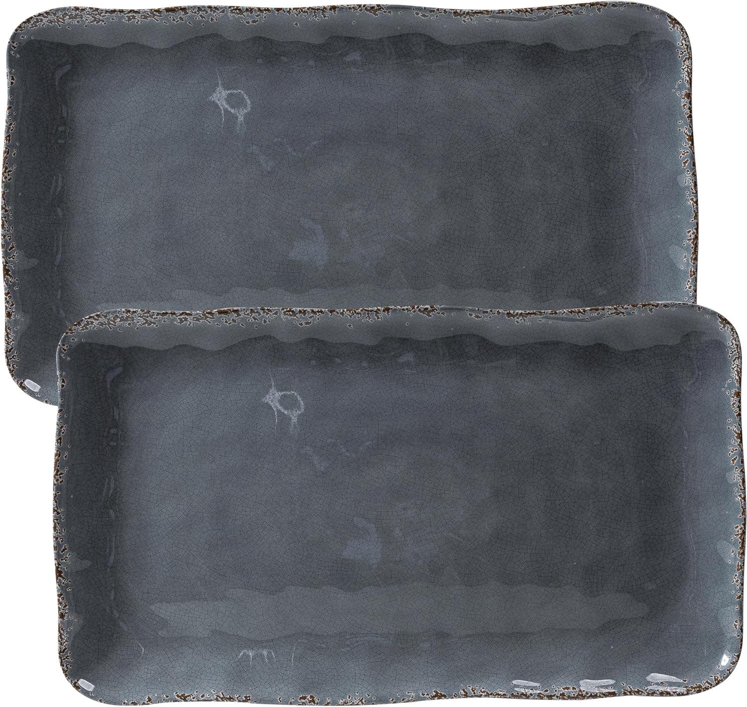 Amazon.com: ZAROCRUS Large Vintage Melamine Serving Platter, Set of 2 ...