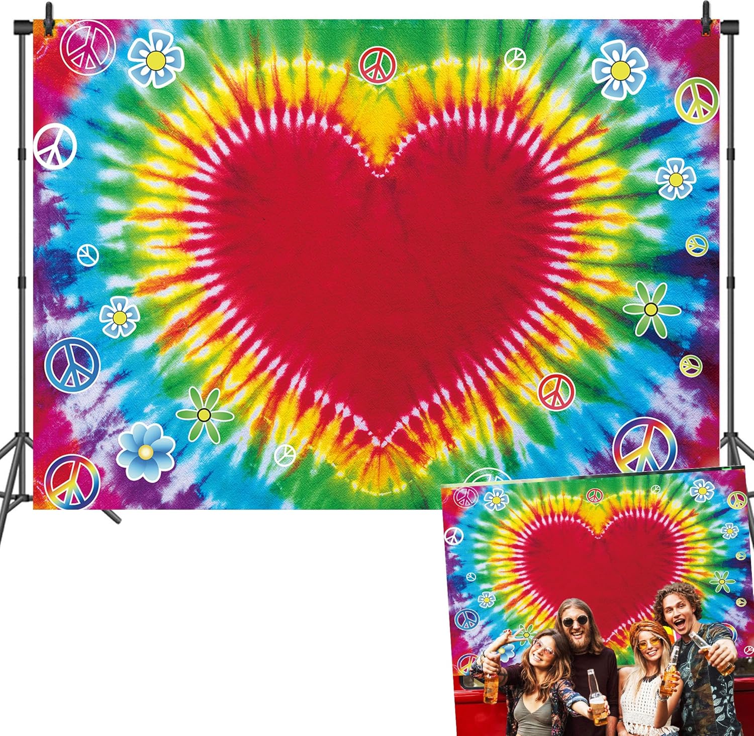 Amazon.com : 8x6ft Hippie Backdrop 60s 70s backdrops Groovy Background ...