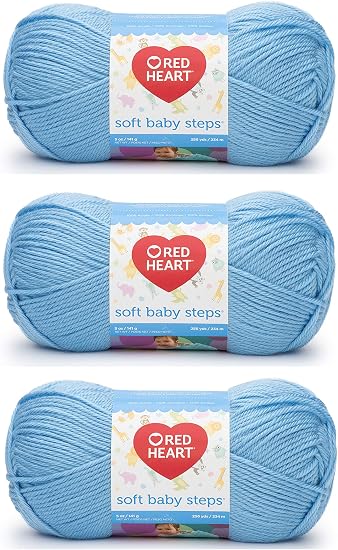 Amazon.com: Red Heart Soft Baby Steps Yarn (3-Pack) Baby Blue E746-9800