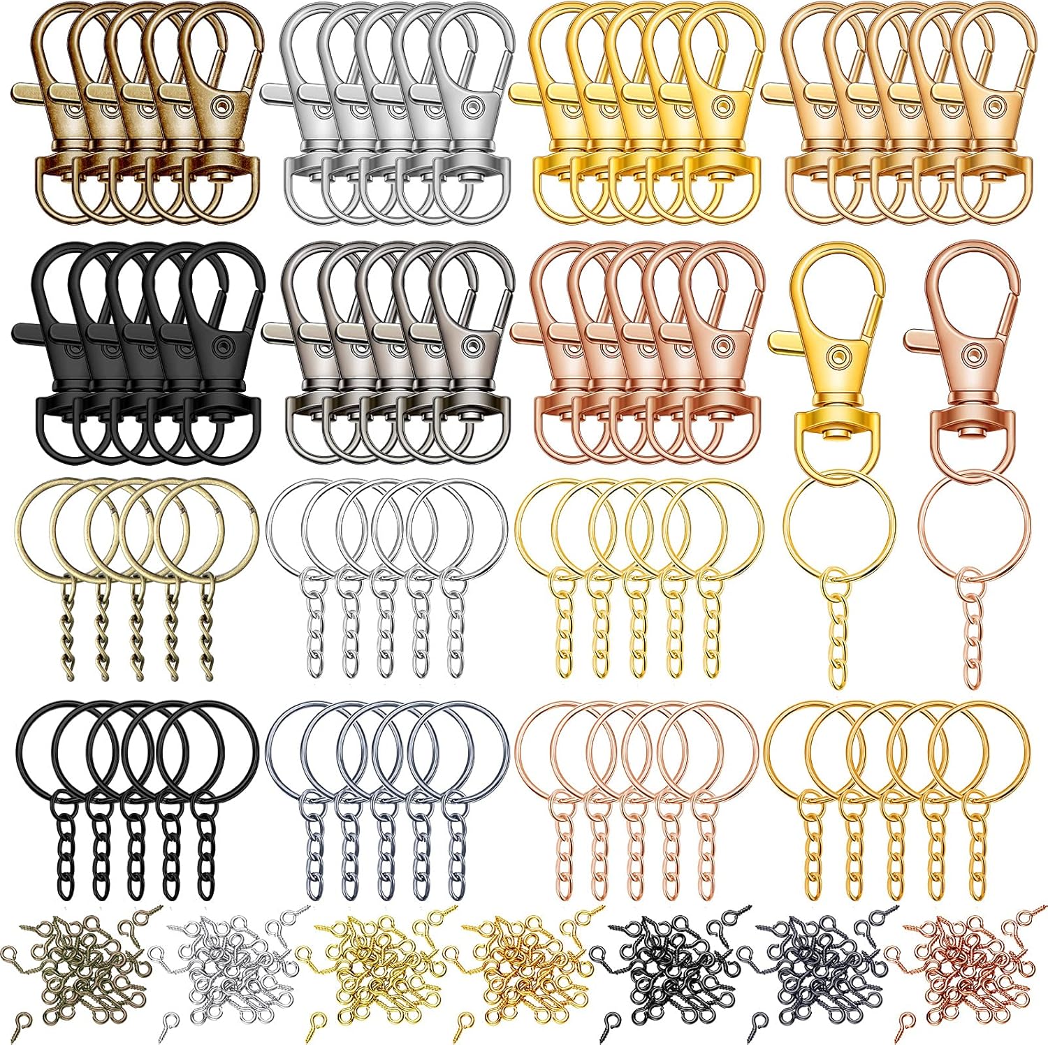 Amazon.com: 280 Pieces Key Chain Rings Kit Including 35 Pcs Swivel ...