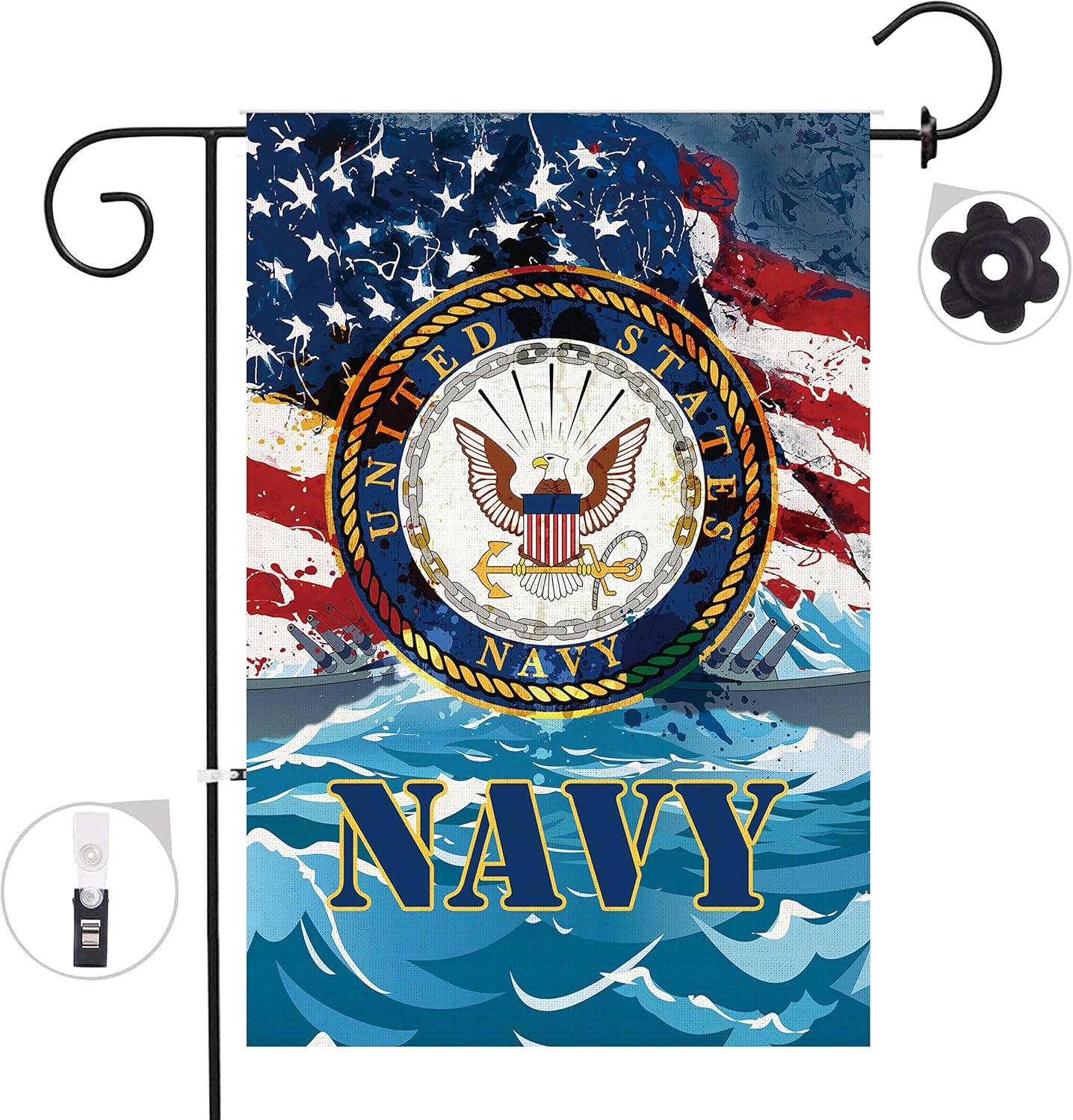 Amazon.com: Bonsai Tree US Navy Burlap Garden Flag Sets, Decorative ...