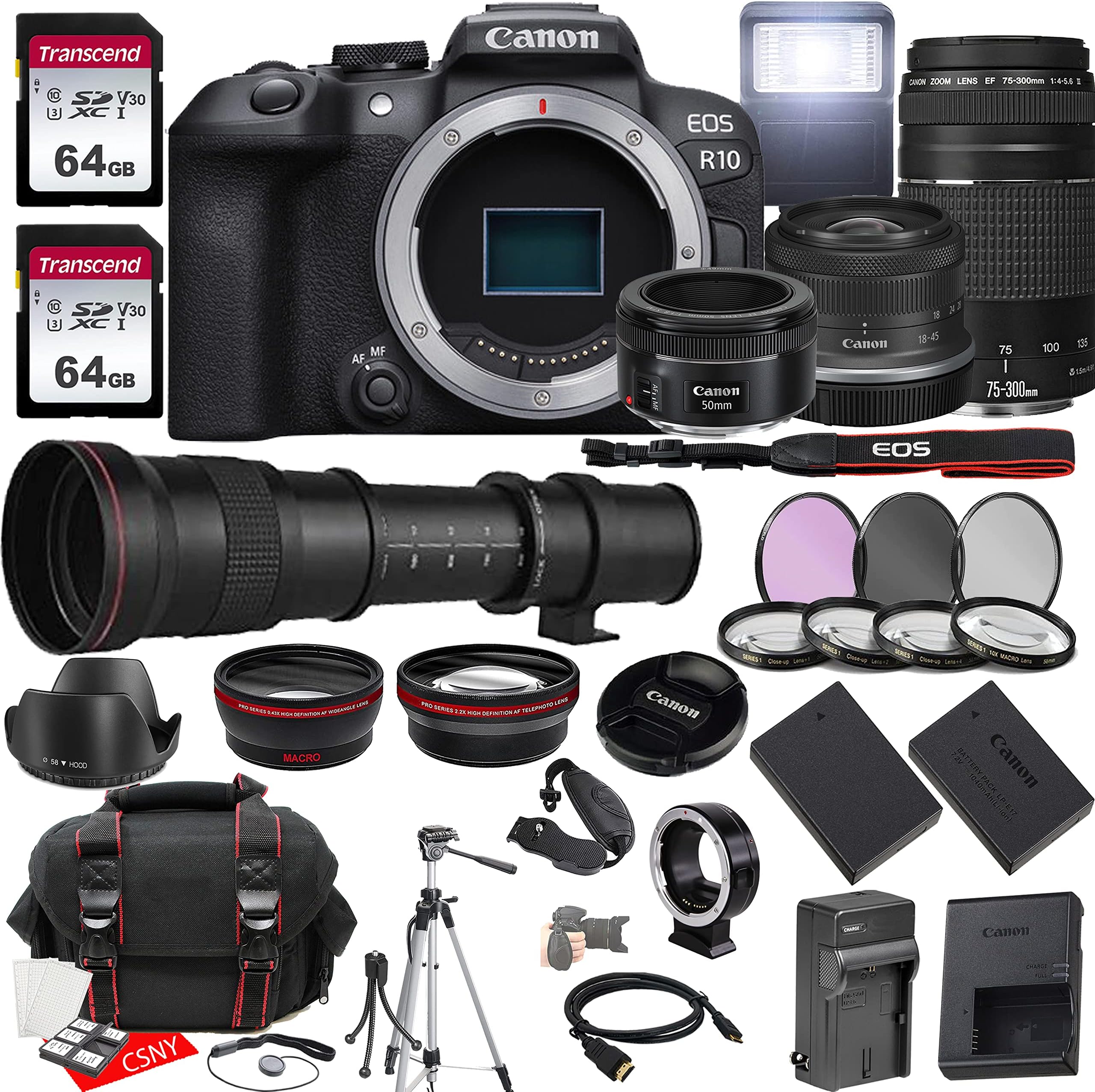Amazon.com : Canon EOS R10 Mirrorless Camera w/RF-S 18-45mm f/4.5-6.3 ...