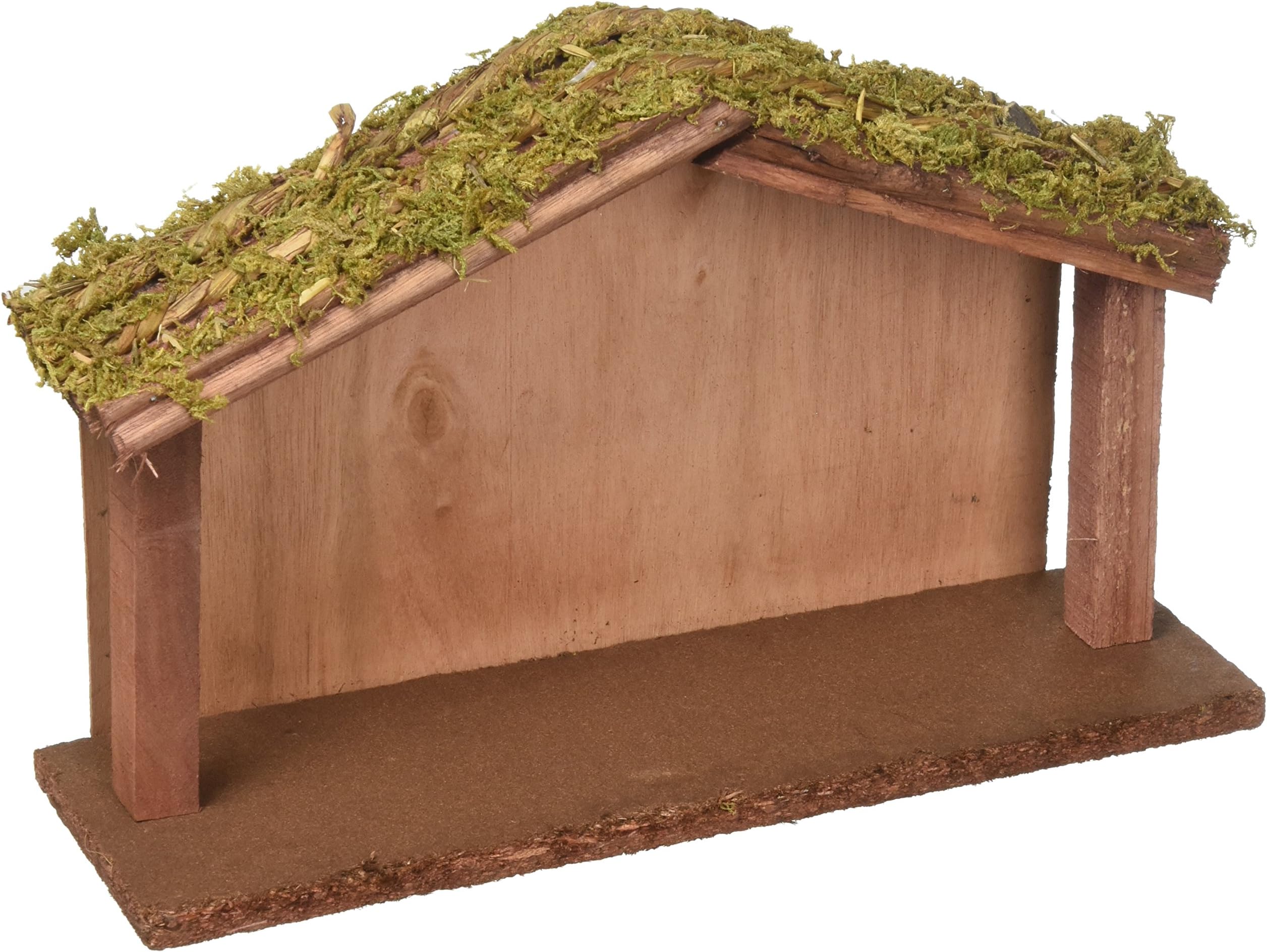 Amazon.com: Creative Co-Op Wood Crèche w Mossy Roof : Home & Kitchen