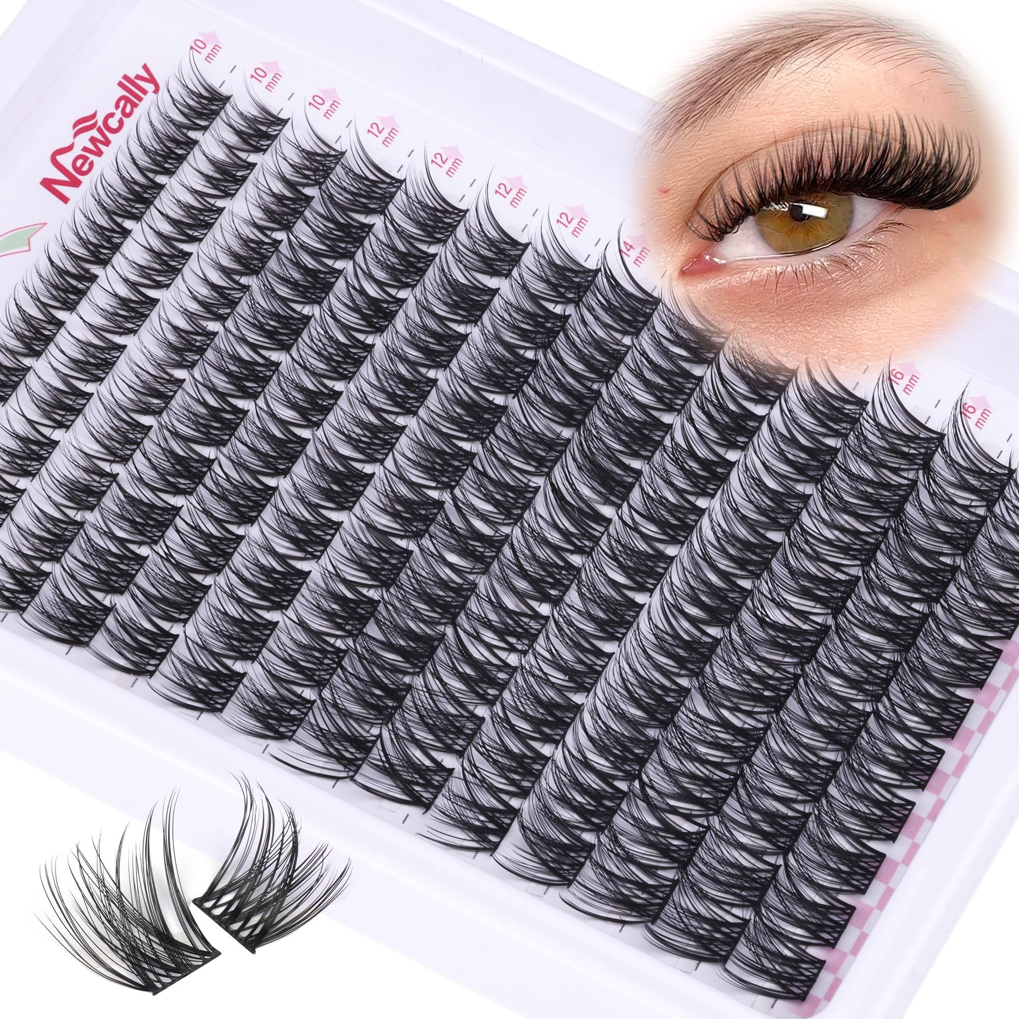 Amazon.com: Wispy Lash Clusters Natural DIY Lash Extension Manga Spiky ...