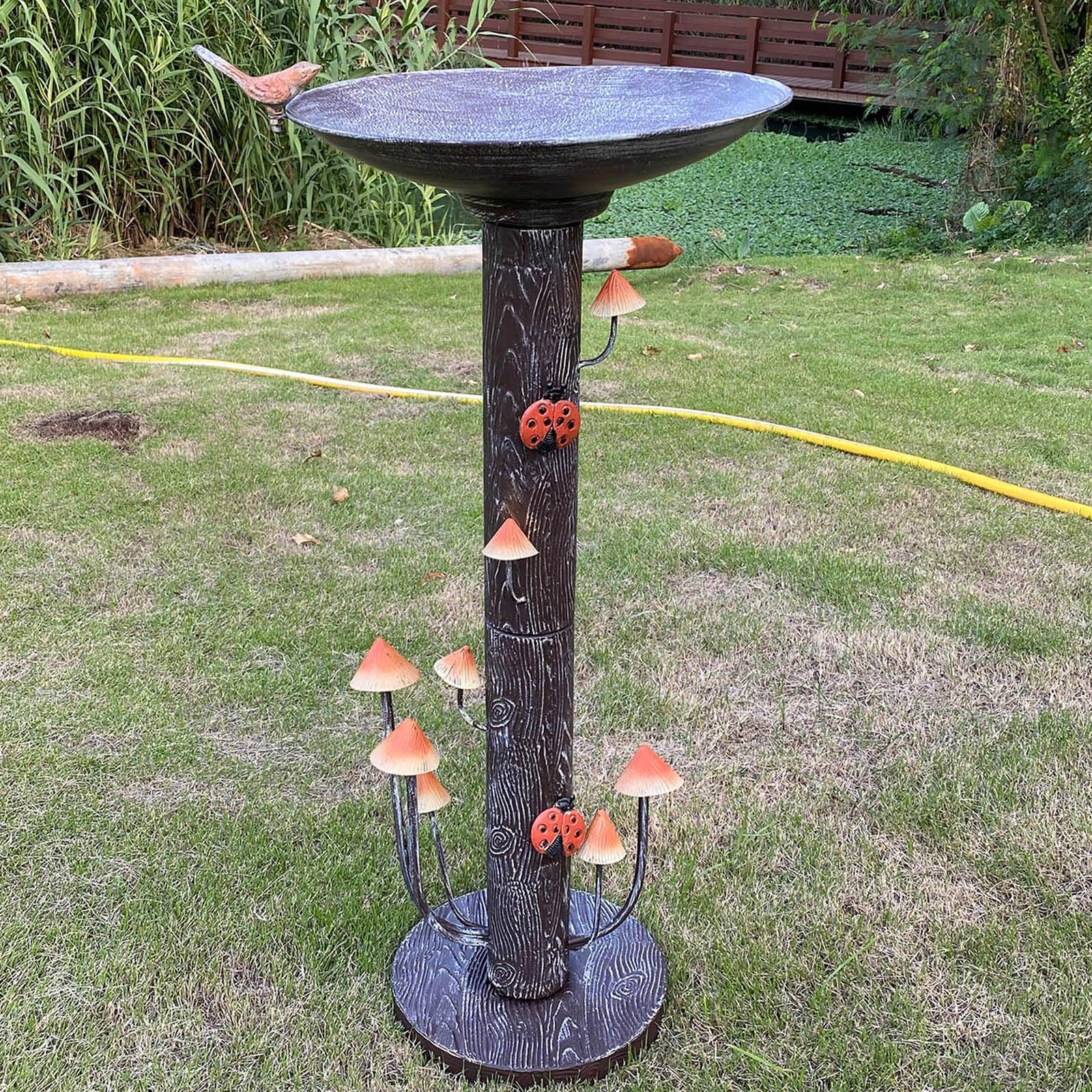 Amazon.com: Panacea Galvanized Metal Outdoor Bird Bath, 2 Inch Bird ...